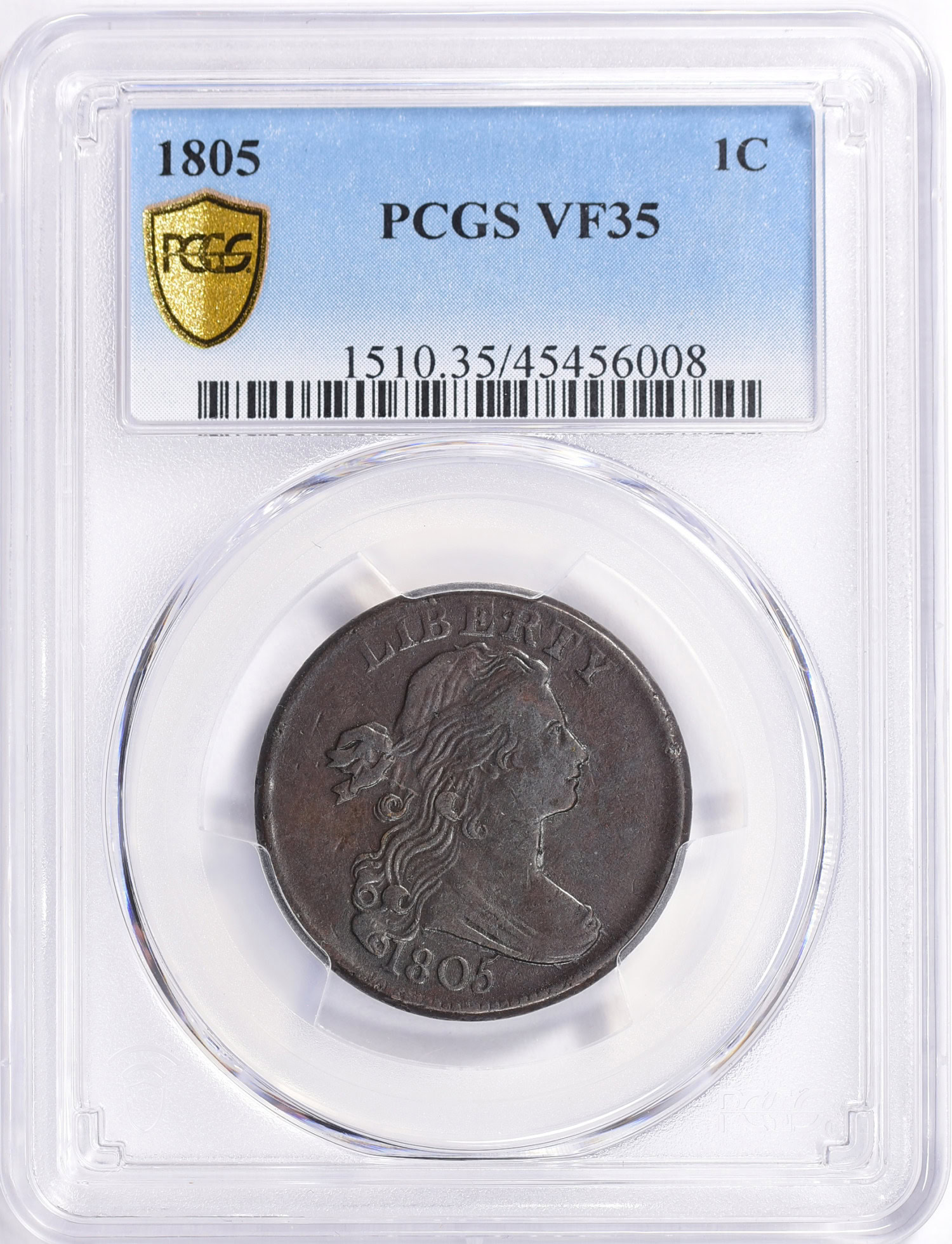 1805 Draped Bust Cent PCGS VF-35 BN (Item 1874896) | GreatCollections ...
