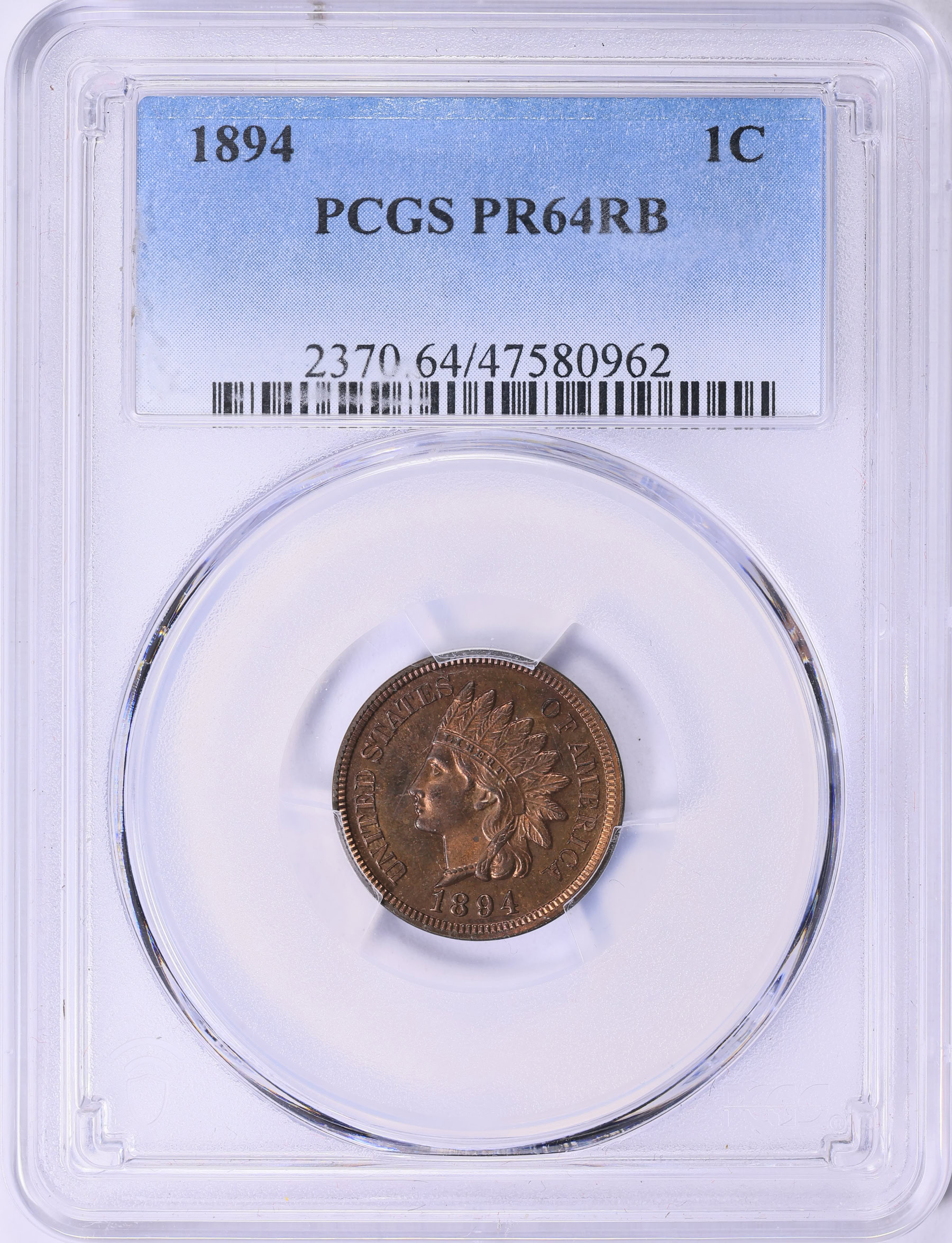 1894 Indian Cent PCGS Proof-64 RB (Item 1874925) | GreatCollections Coin Auctions