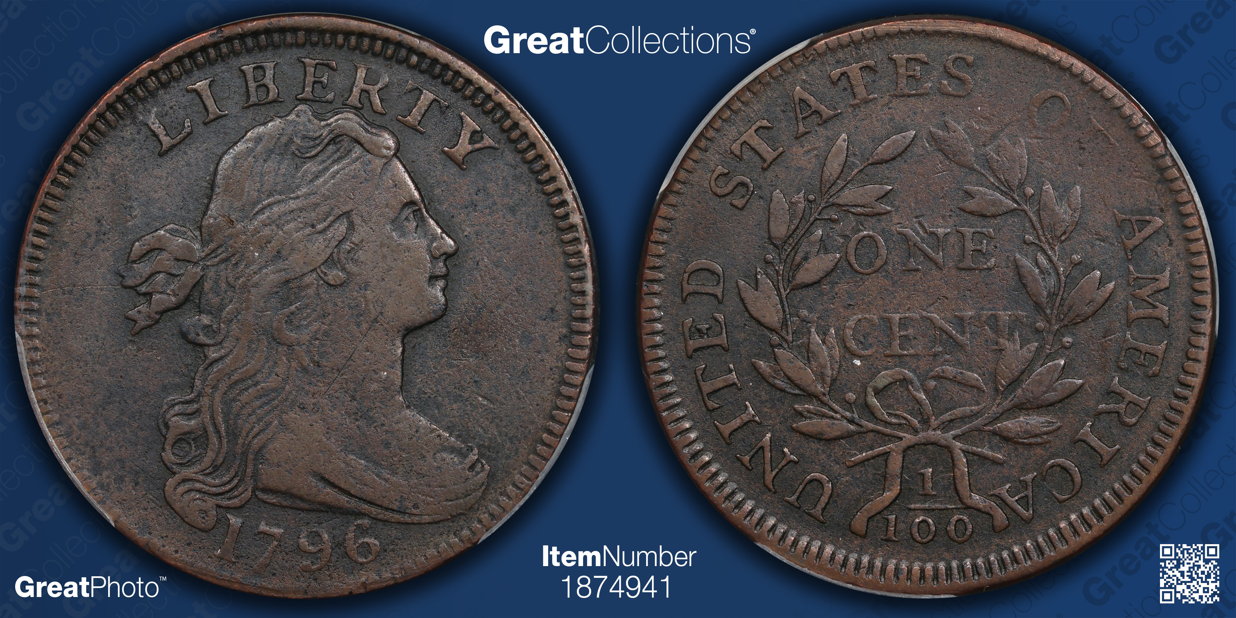 1796 Draped Bust Cent LIHERTY PCGS F-15 BN (Item 1874941 ...