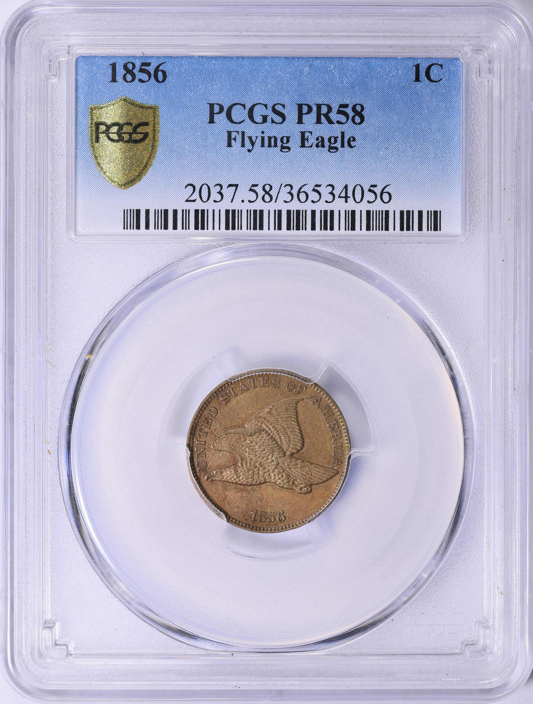 1856 Flying Eagle Cent PCGS Proof-58 (Item 1874944) | GreatCollections ...