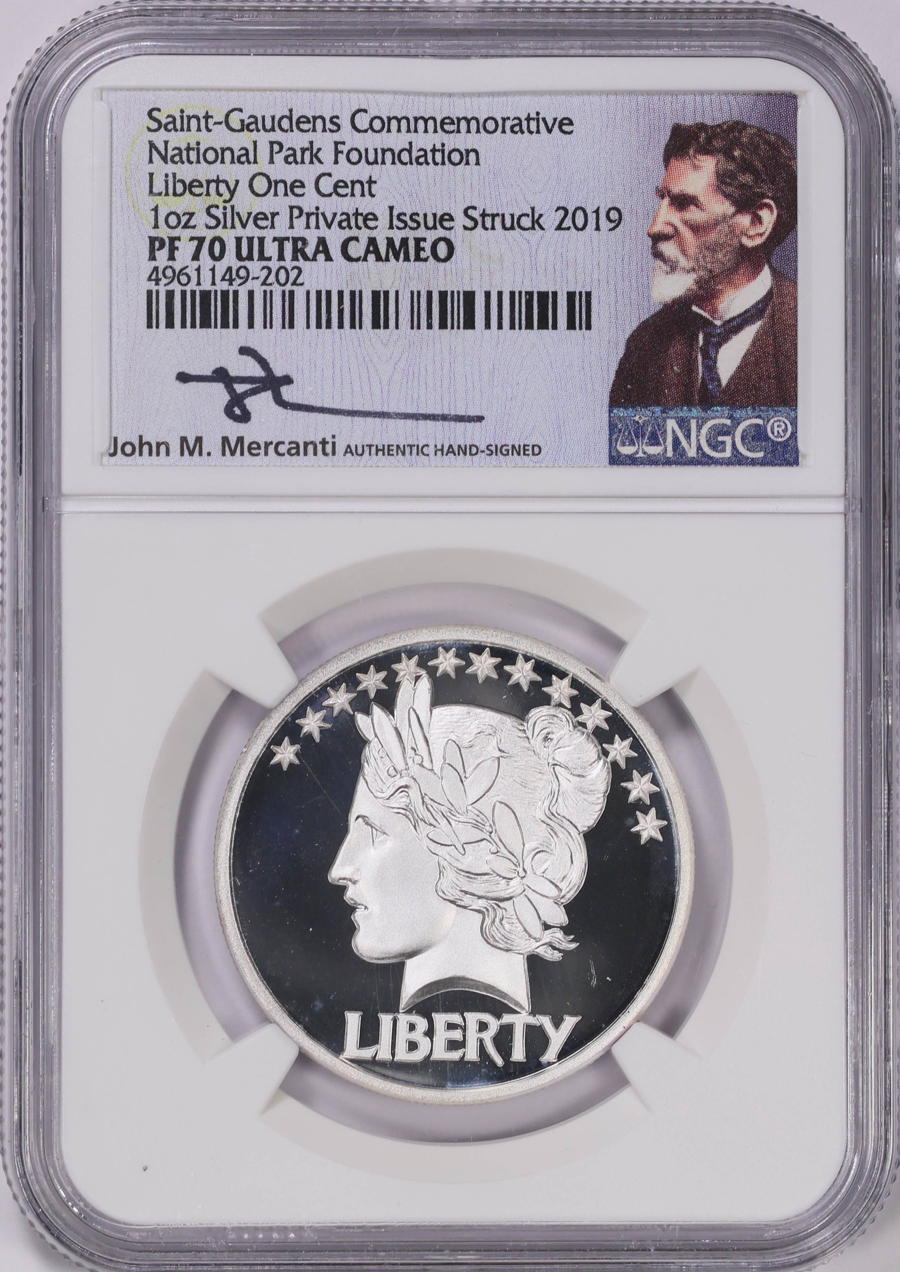 Saint-Gaudens Commemorative National Park Foundation Liberty One Cent ...