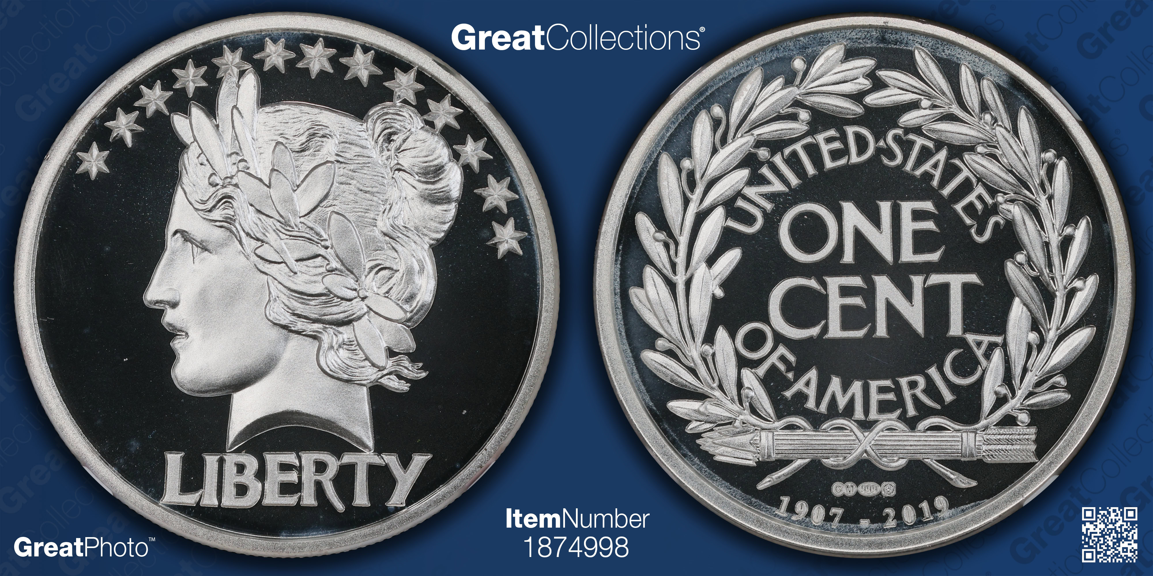 Saint-Gaudens Commemorative National Park Foundation Liberty One Cent ...