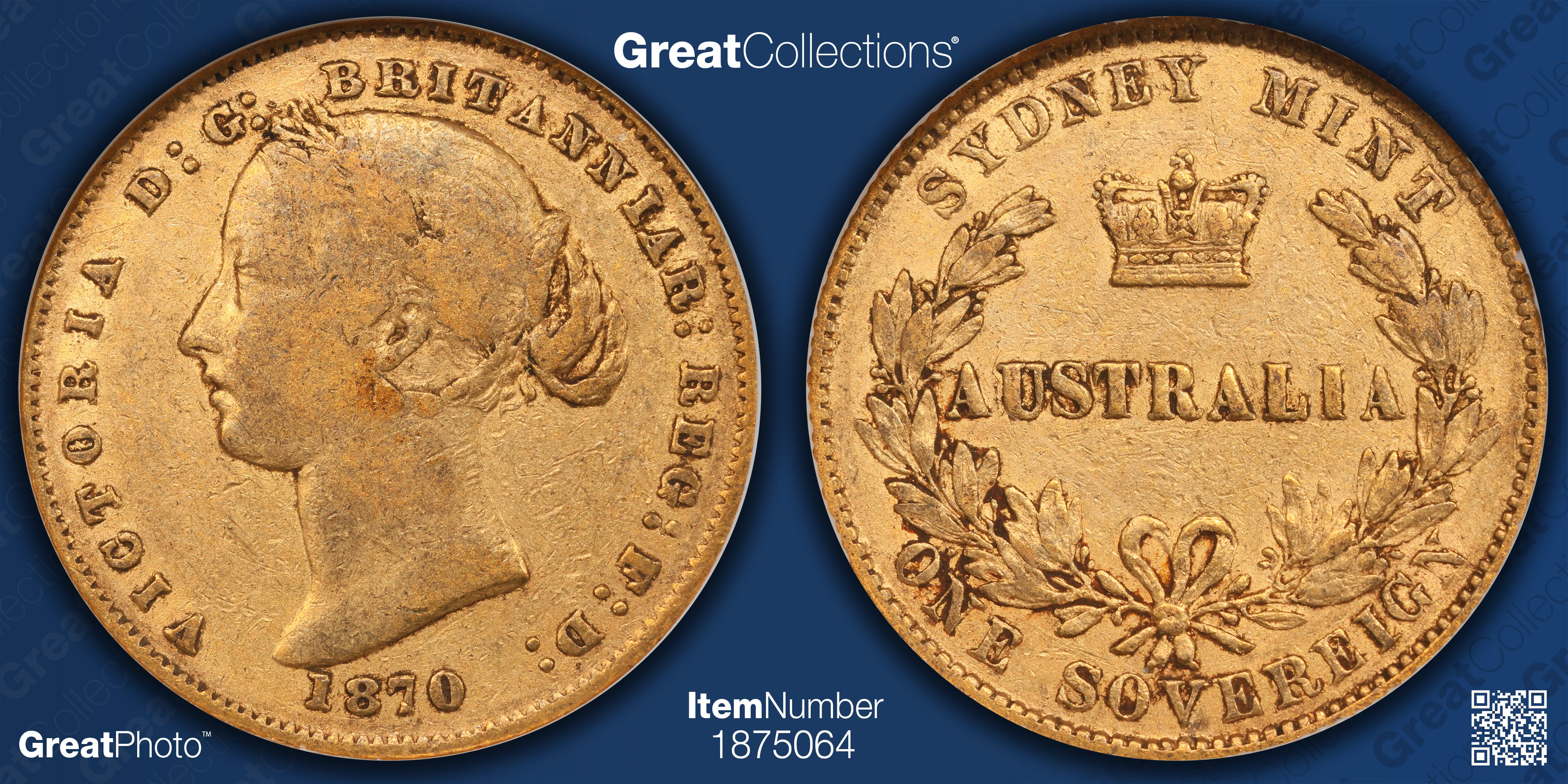 Australia 1870 Gold Sovereign KM-4 NGC F-15 (AGW = 0.2353 oz.) (Item ...