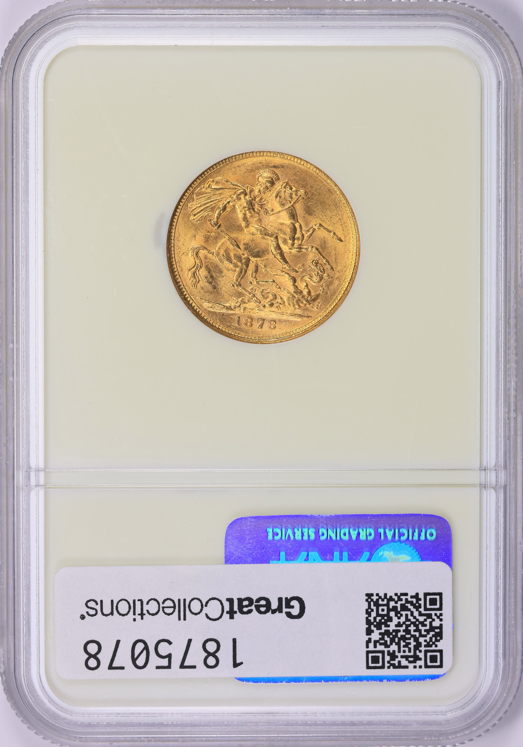 Australia 1878-M Gold Sovereign NGC MS-61 (0.2355 oz.) (Item 1875078 ...