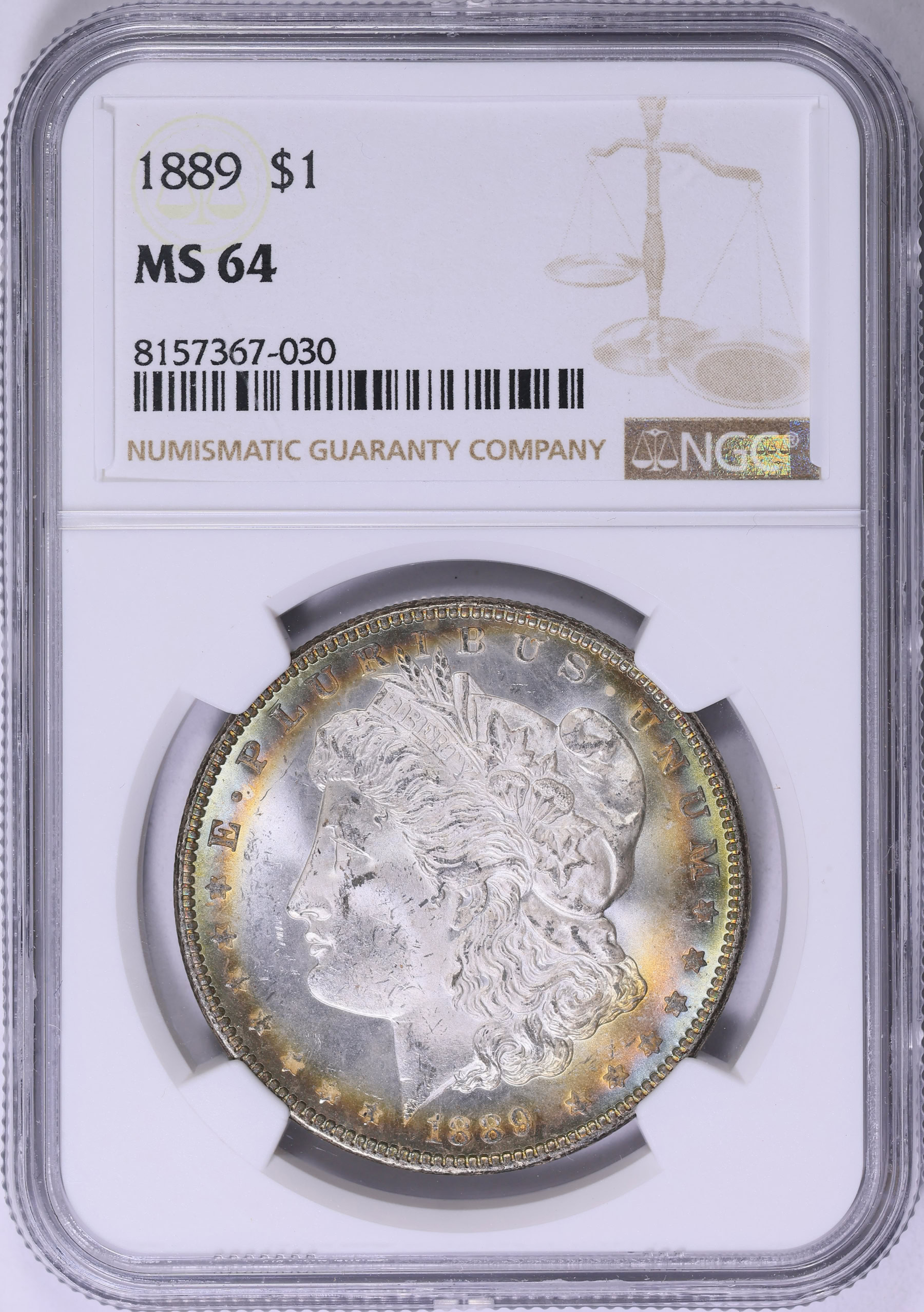 1889 Morgan Silver Dollar NGC MS-64 (Toned) (Item 1875136) | GreatCollections Coin Auctions