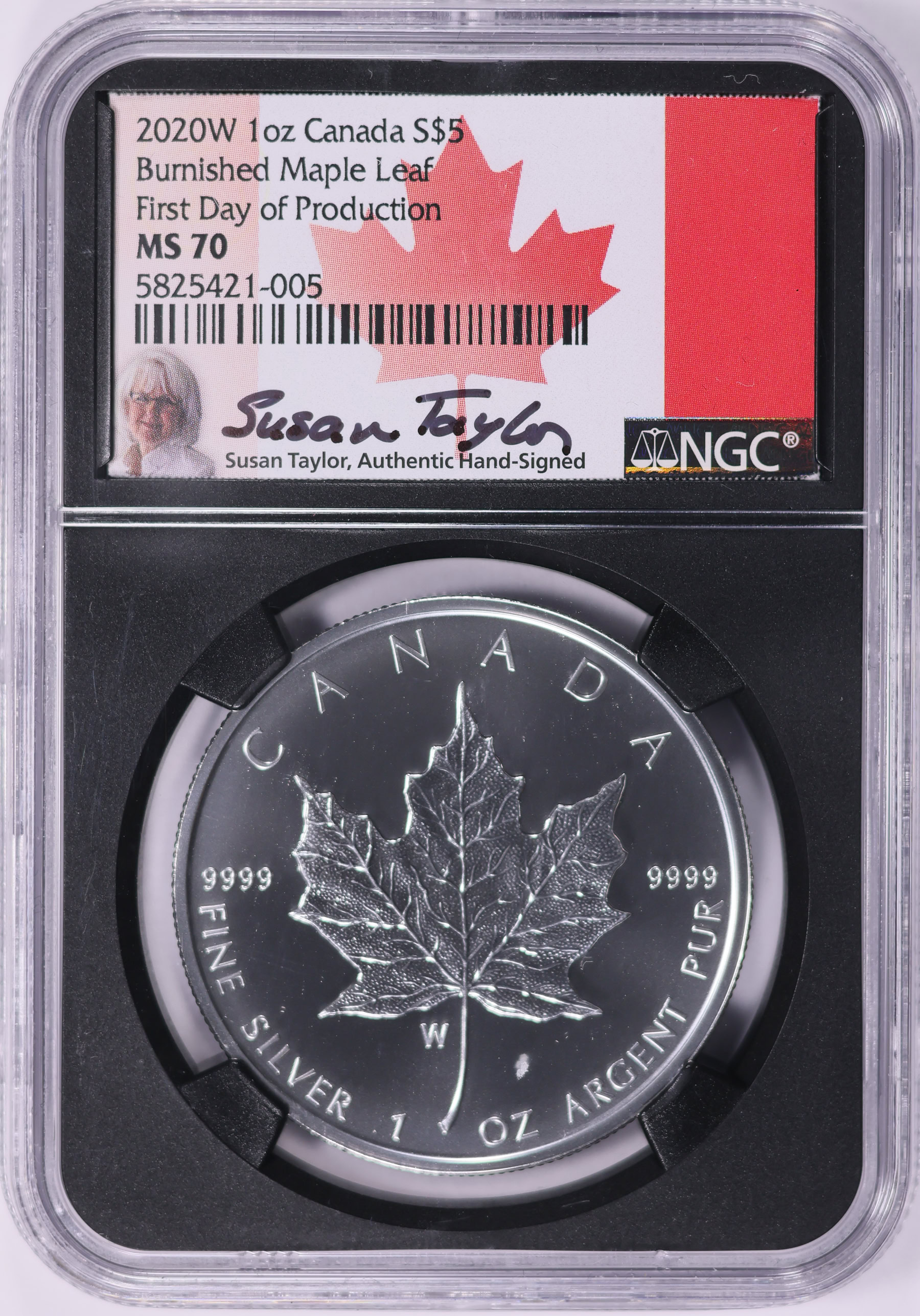 Canada 2020-W Silver $5 Maple Leaf Burnished KM-1601 First Day of ...