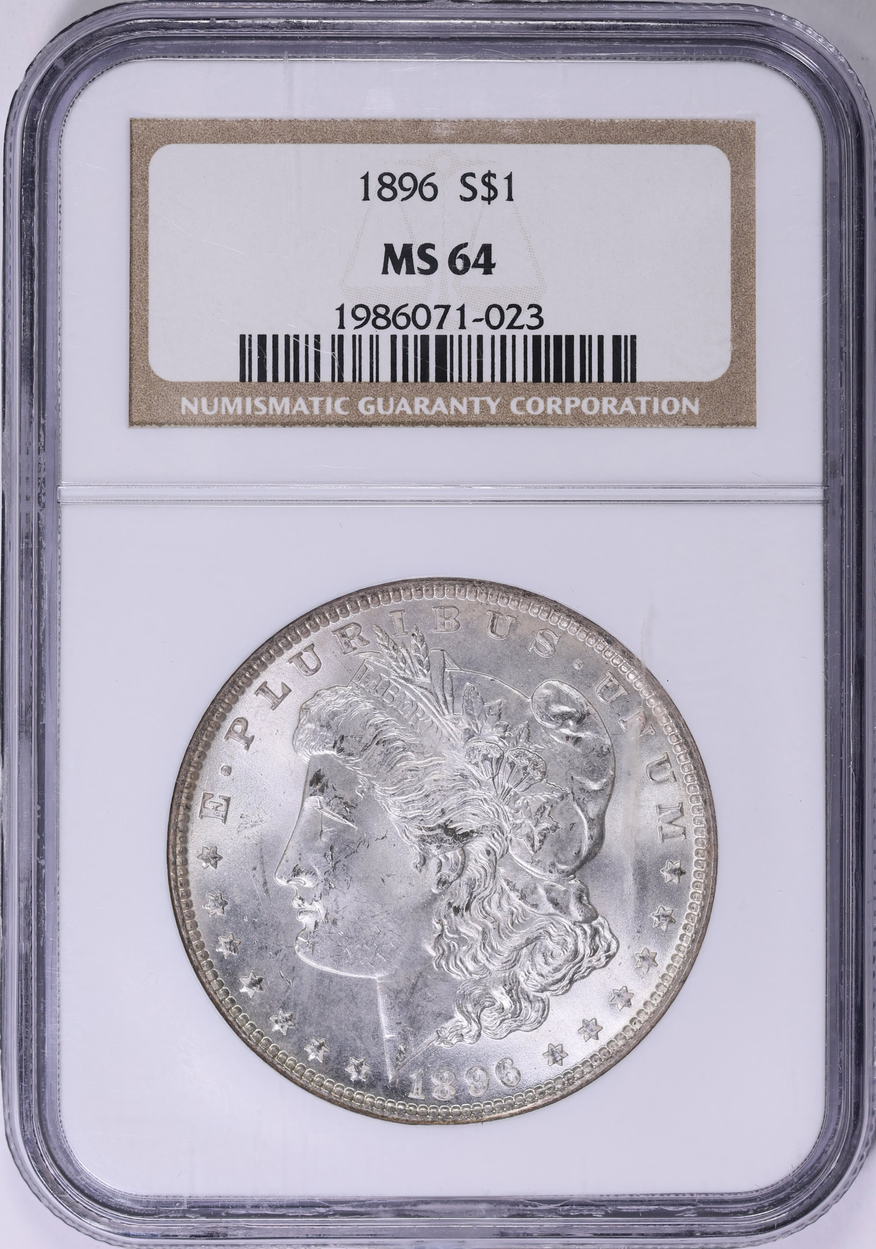 1896 Morgan Silver Dollar NGC MS-64 (Item 1875958) | GreatCollections Coin Auctions