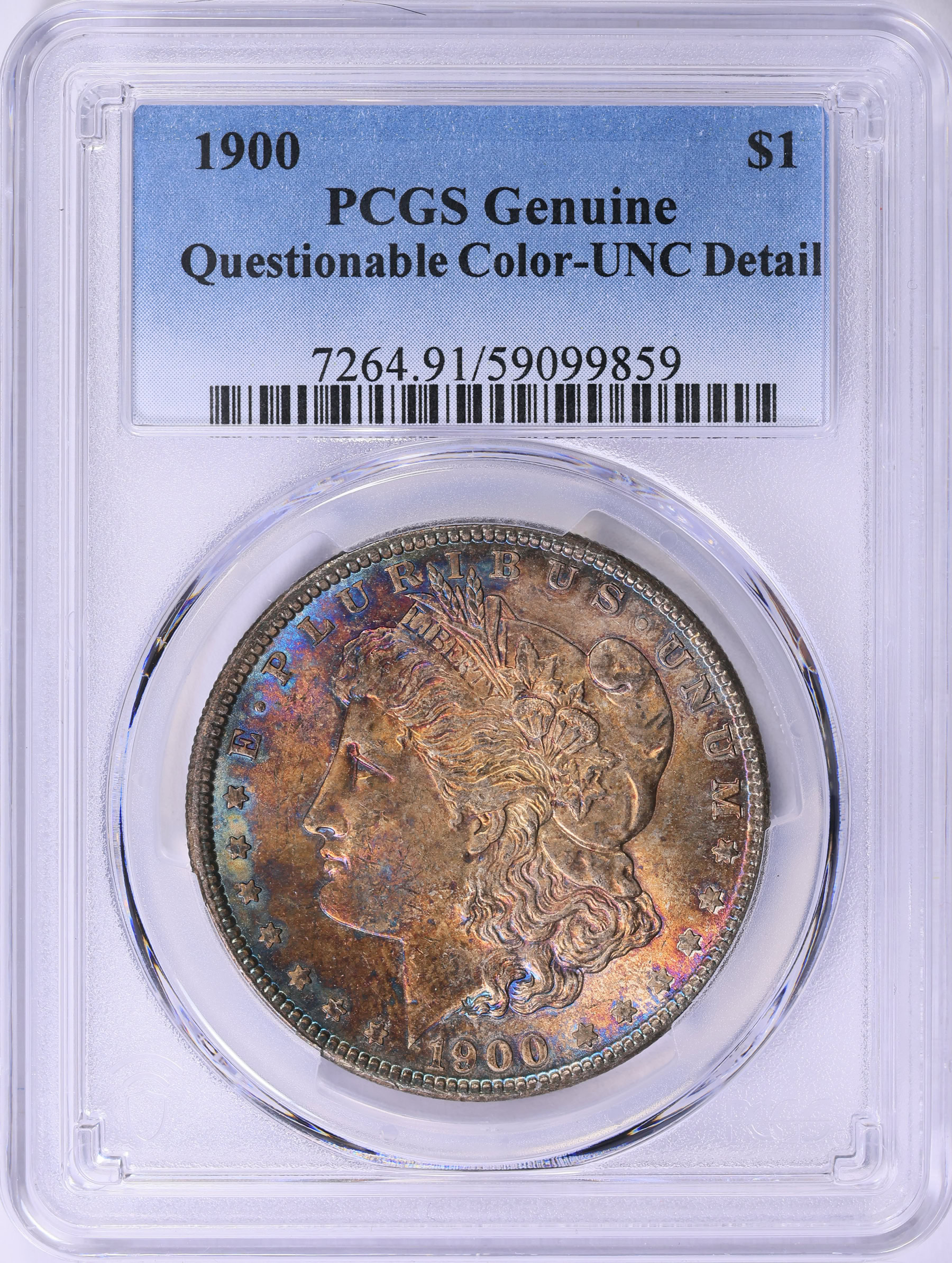 1900 Morgan Silver Dollar PCGS Genuine Unc Details (Art. Toned) (Item 1876277 ...