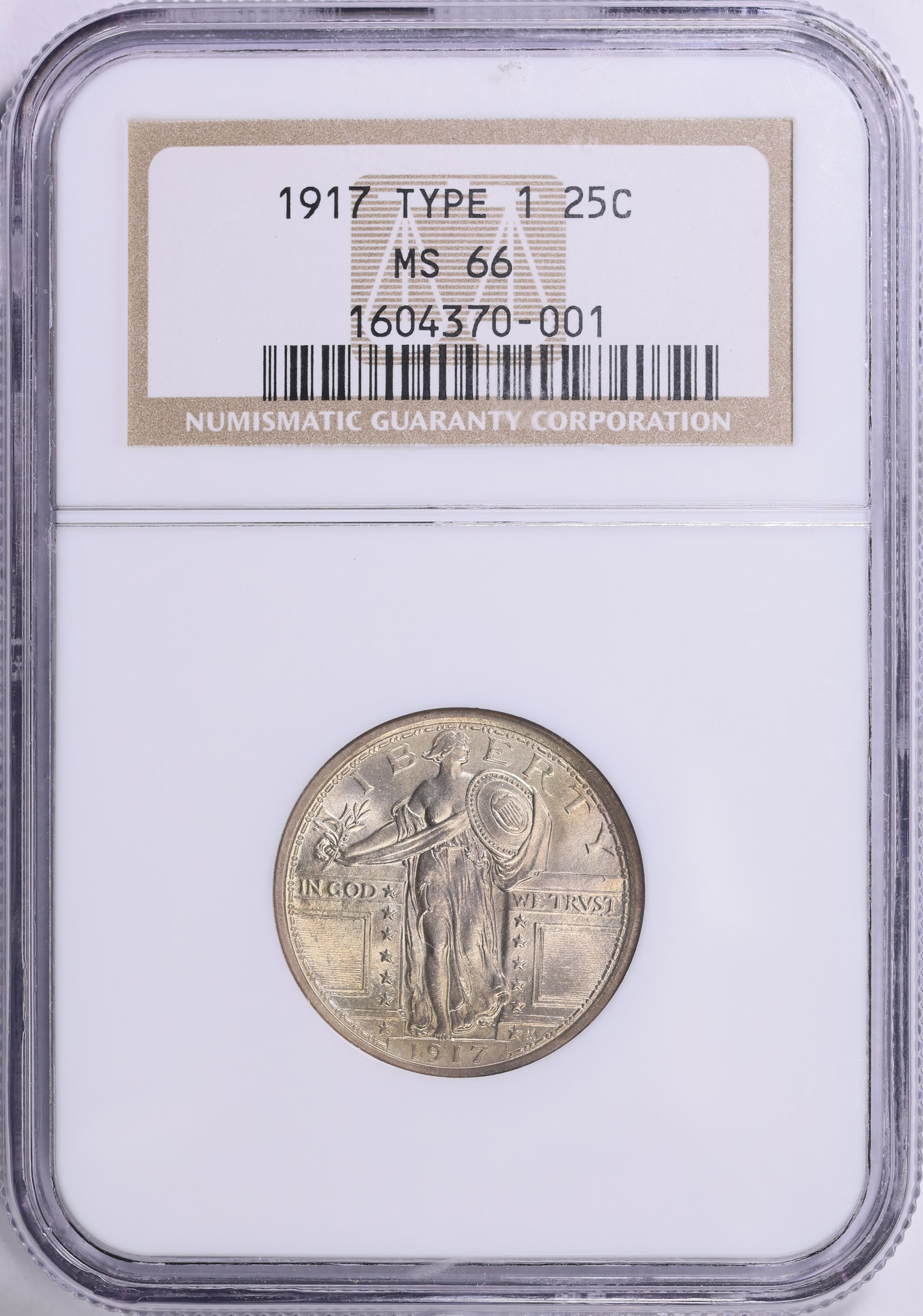1917 Standing Liberty Quarter Type 1 NGC MS-66 (Item 1876504) | GreatCollections Coin Auctions