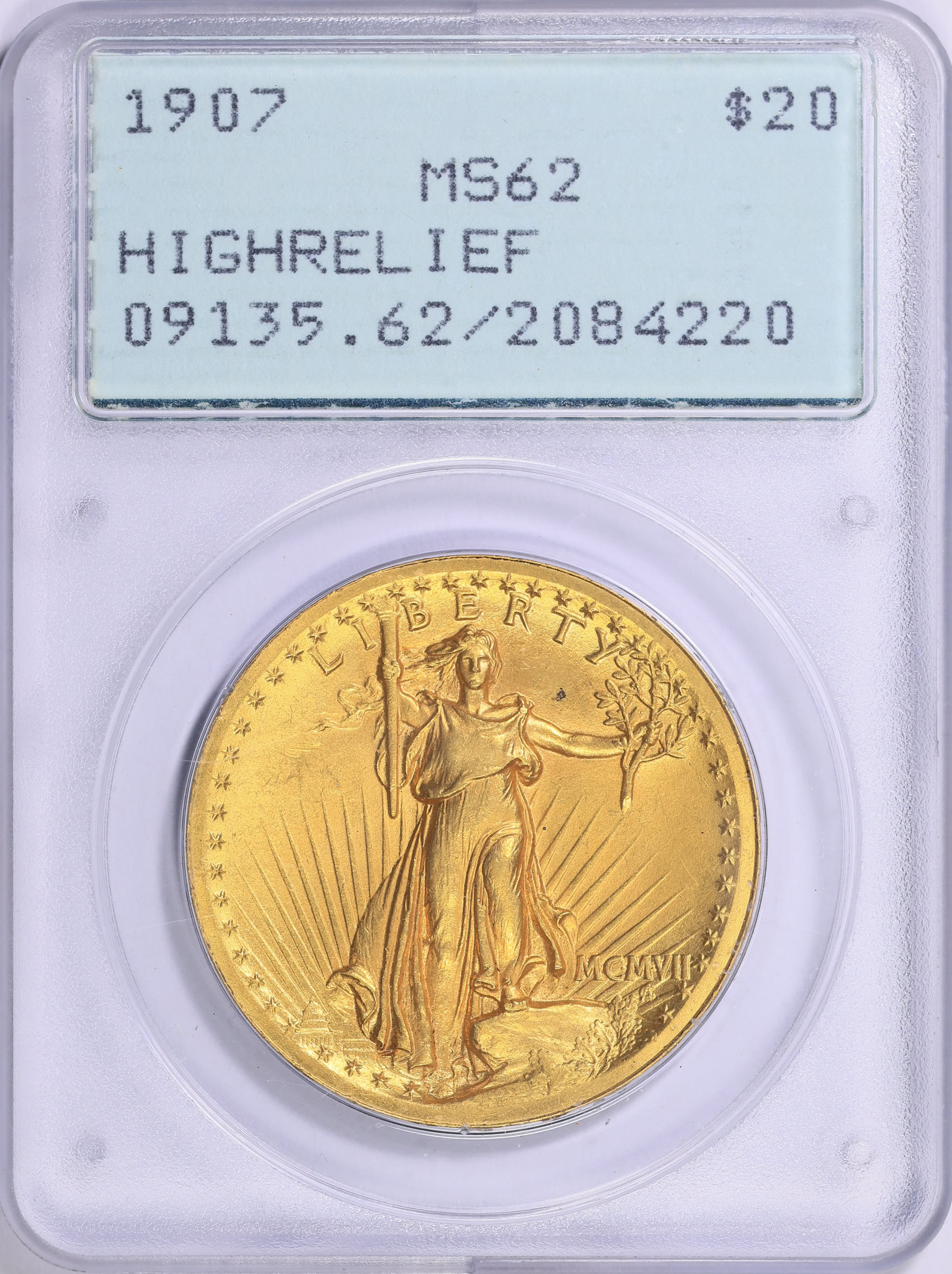 1907 Saint-Gaudens Gold Double Eagle High Relief PCGS MS-62 OGH (1st Gen) (Item 1876554 ...