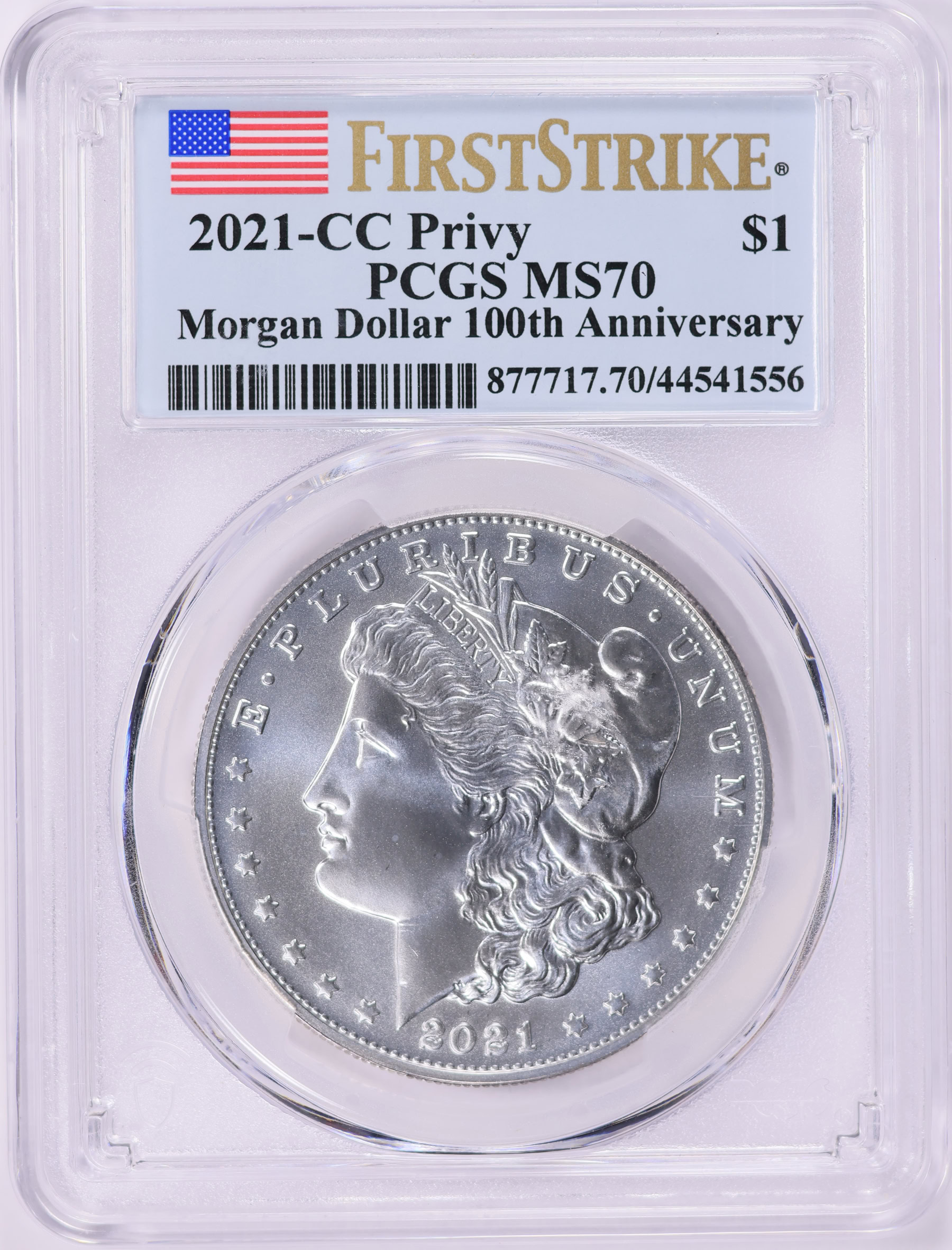 2021-CC Morgan Silver Dollar CC Privy 100th Anniversary First Strike ...