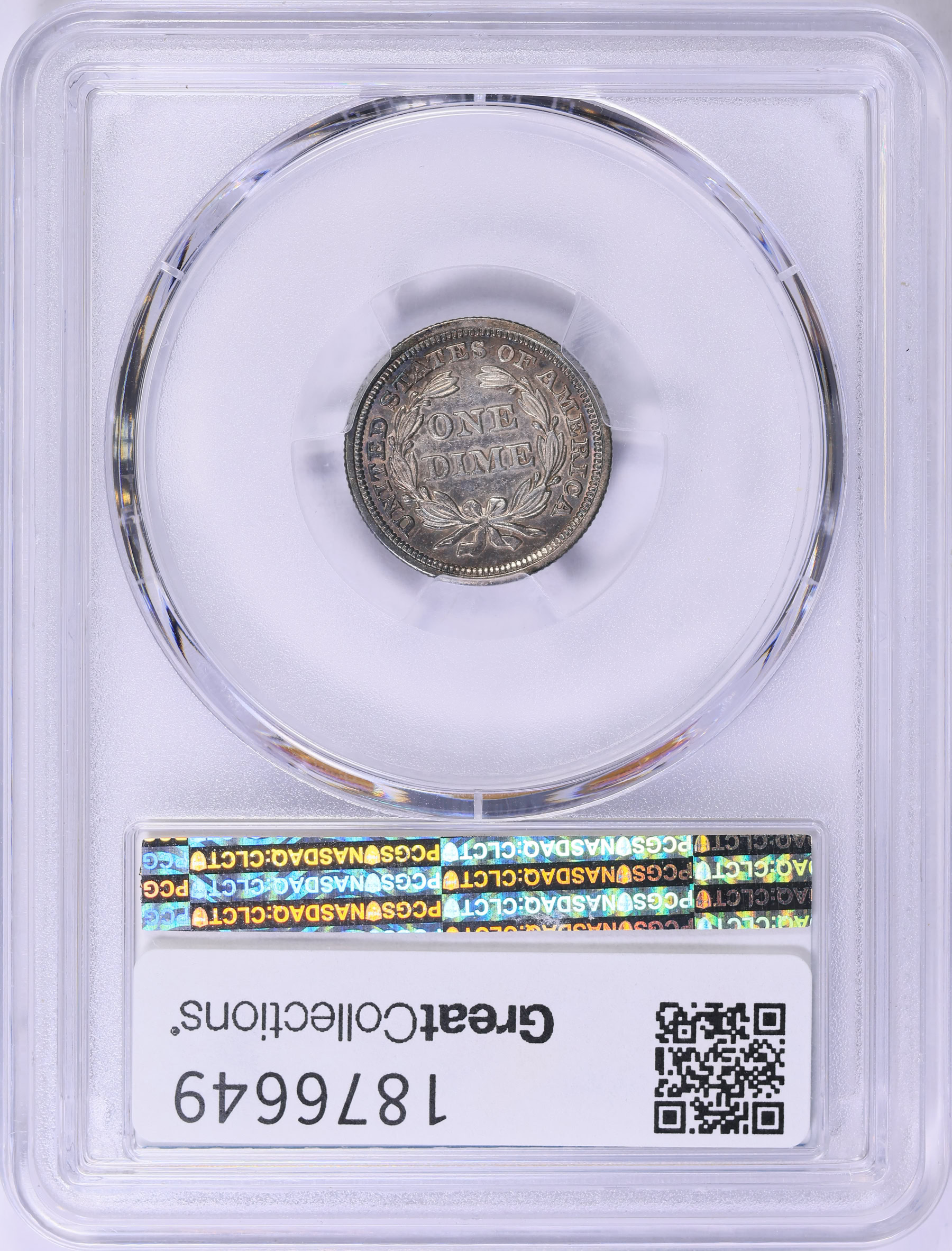 1851 Seated Liberty Dime PCGS AU-58 (Toned) (Item 1876649) | GreatCollections Coin Auctions