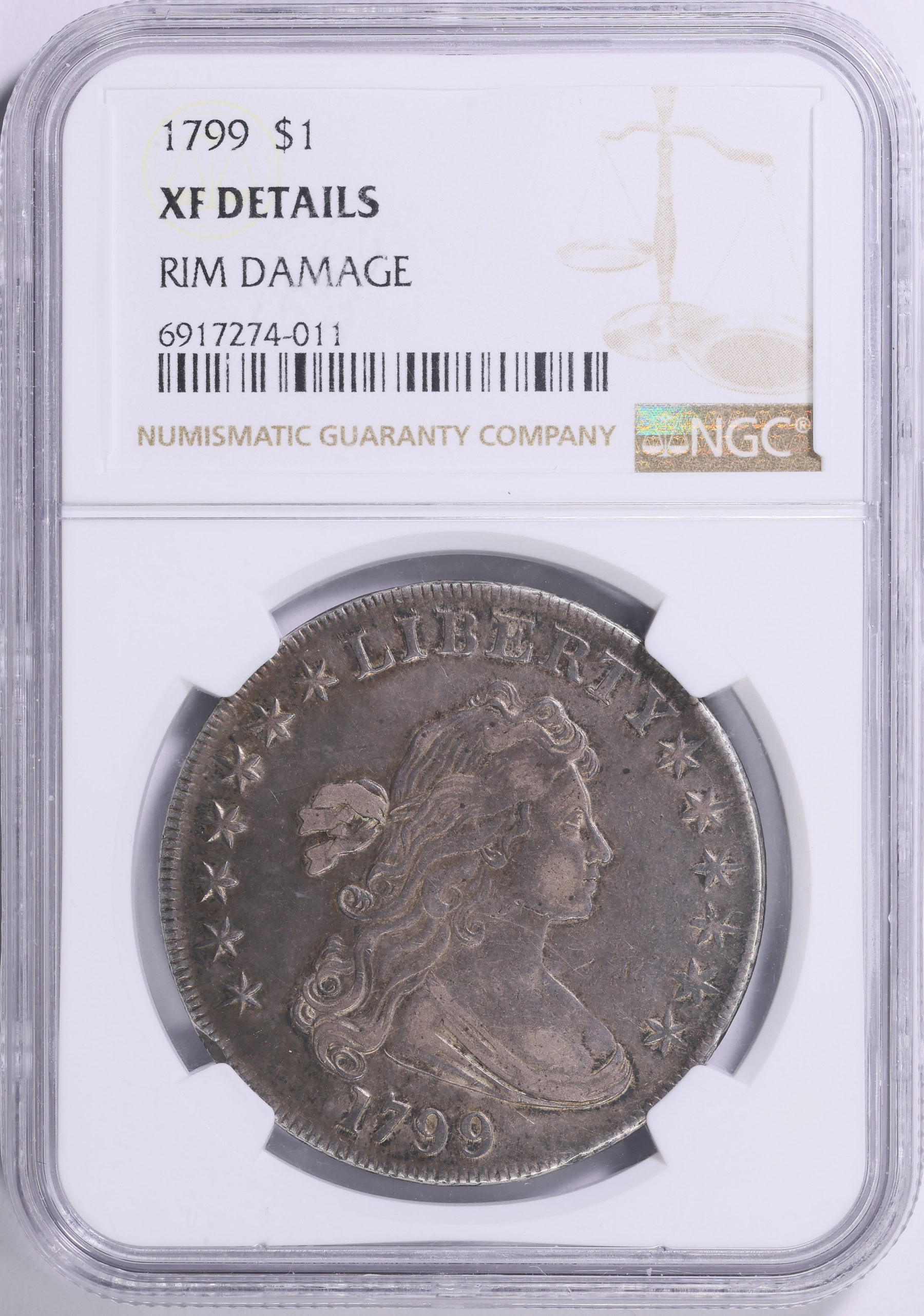 1799 Draped Bust Silver Dollar NGC XF Details (Item 1876783 ...