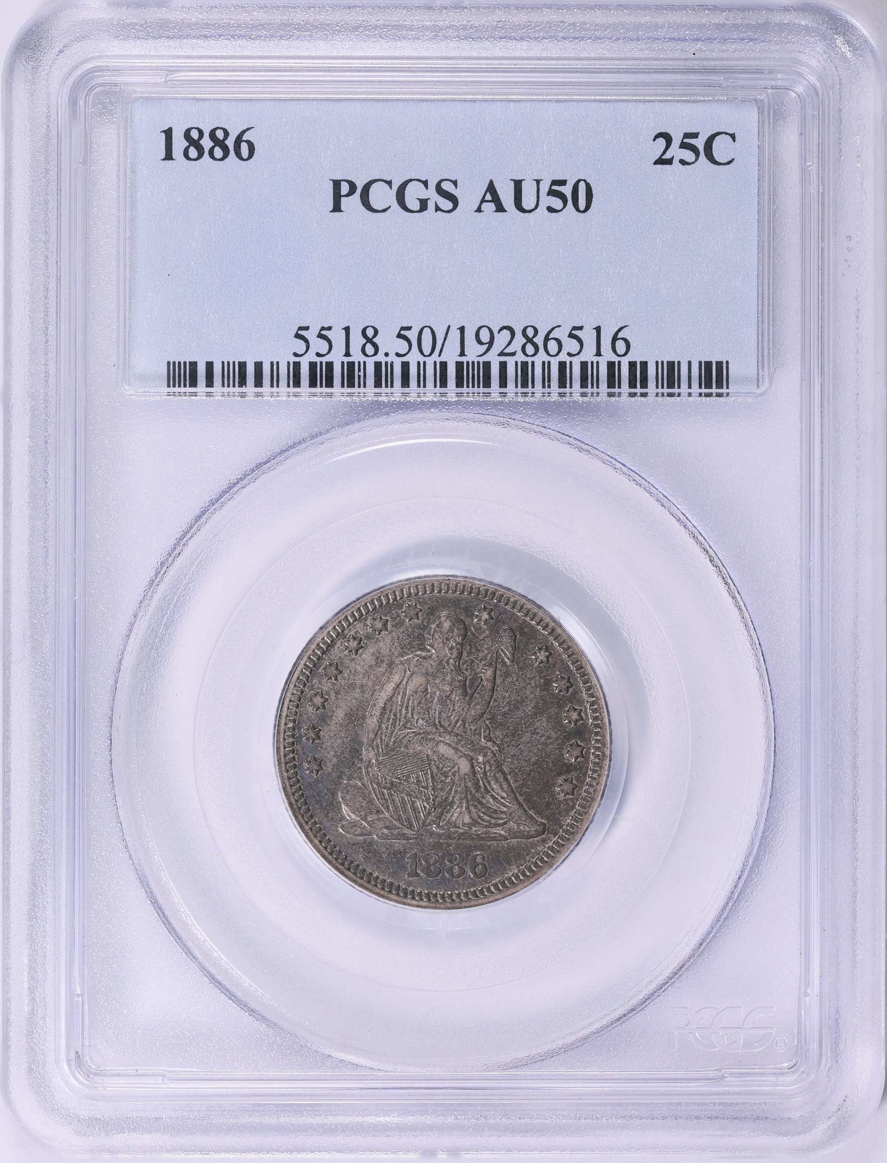 1886 Seated Liberty Quarter PCGS AU-50 (Item 1876802 ...