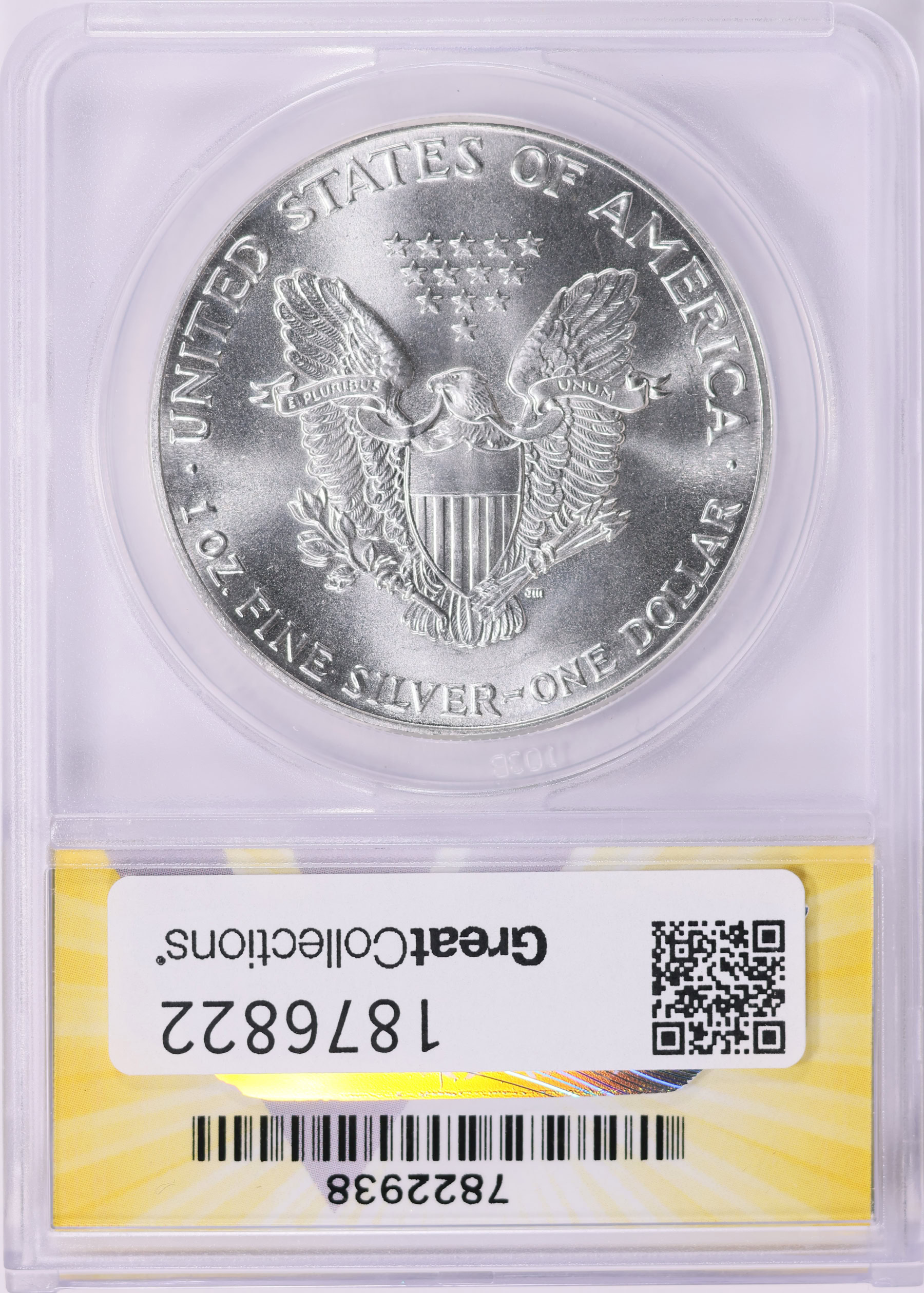 1986-(S) $1 Silver Eagle Struck at San Francisco ANACS MS-68 (Item 1876822) | GreatCollections ...