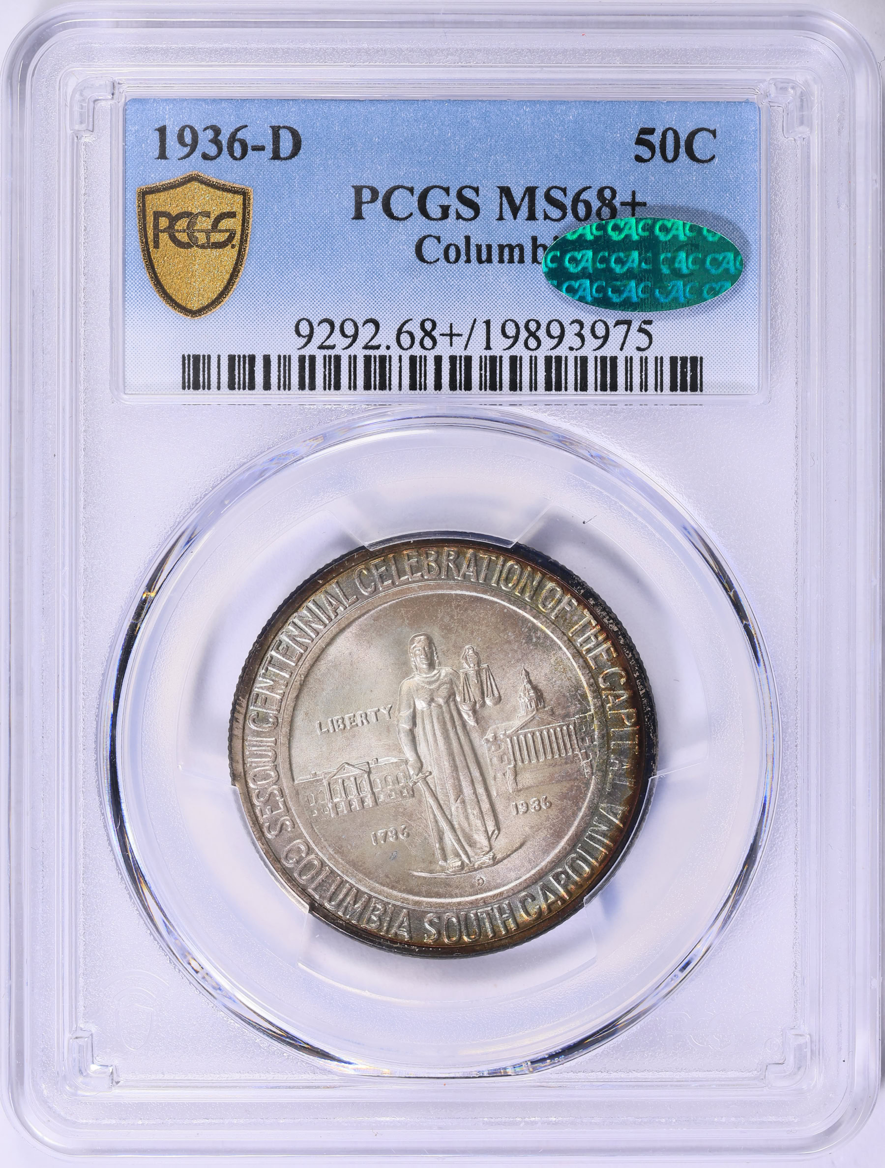 1936-D Columbia, South Carolina, Sesquicentennial Half Dollar PCGS MS ...