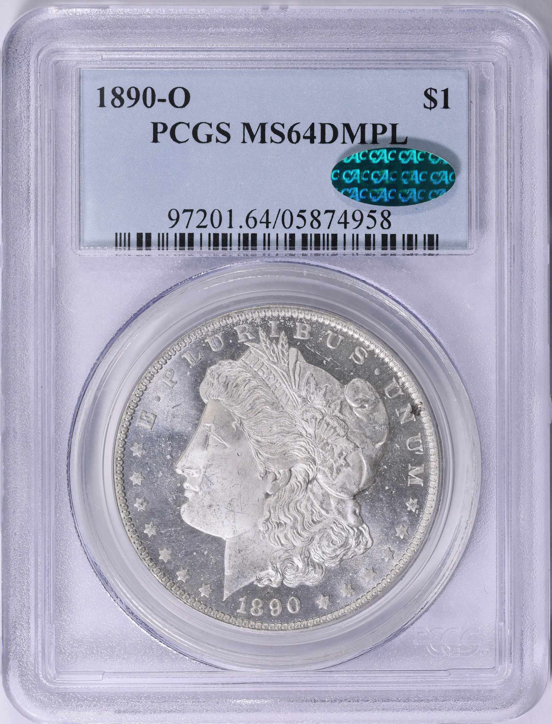 1890-O Morgan Silver Dollar PCGS MS-64 DMPL (CAC Green) (Item 1876892) | GreatCollections Coin ...