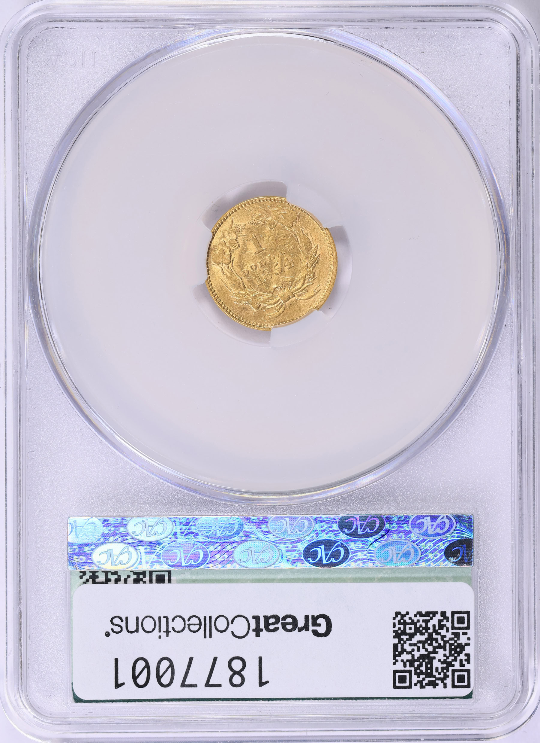 1854 Indian Princess Gold Dollar Type 2 CACG AU-58 (Item 1877001) | GreatCollections Coin Auctions