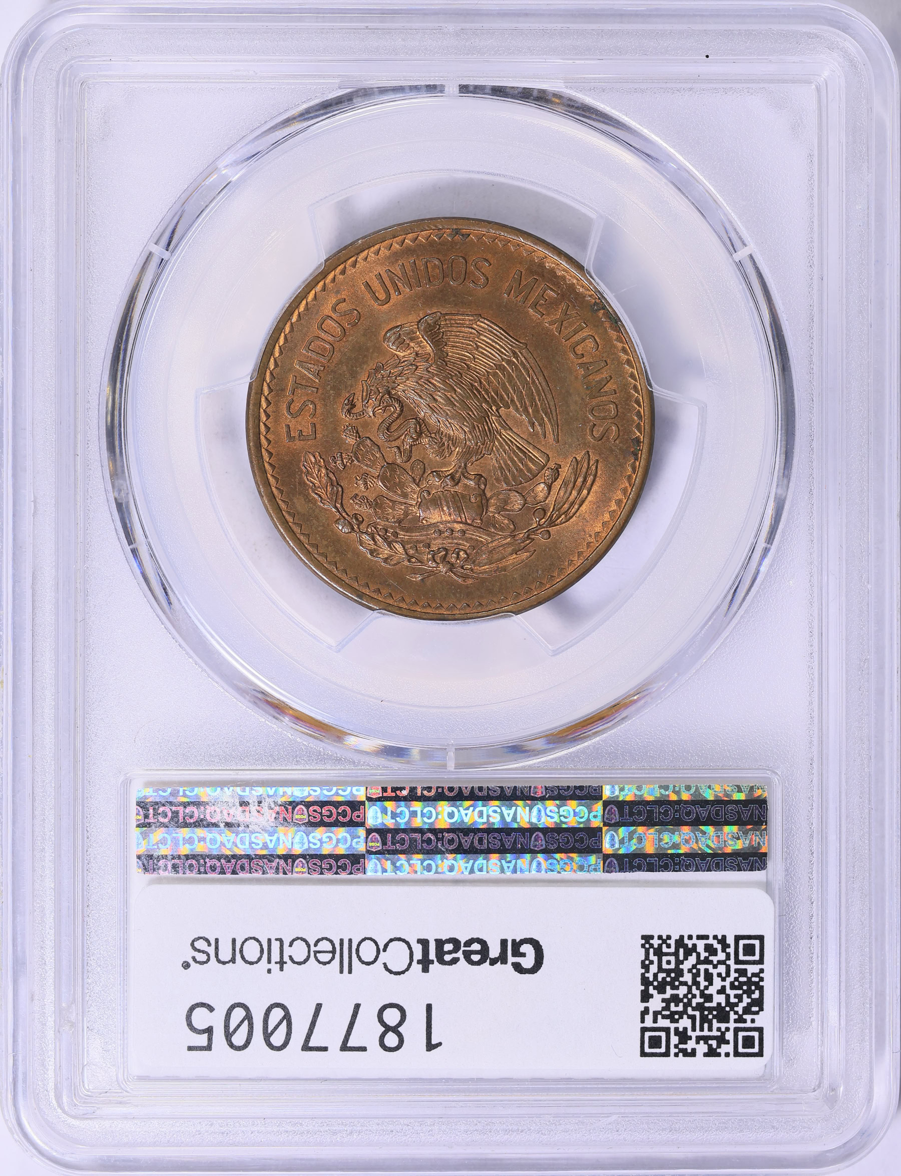 Mexico 1953-Mo 20 Centavos KM-439 PCGS MS-64 RB (Item 1877005 ...