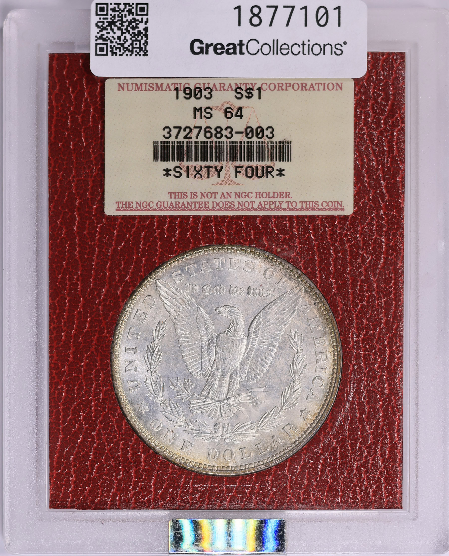 1903 Morgan Silver Dollar Paramount Red Holder NGC MS-64 (Paramount Red ...