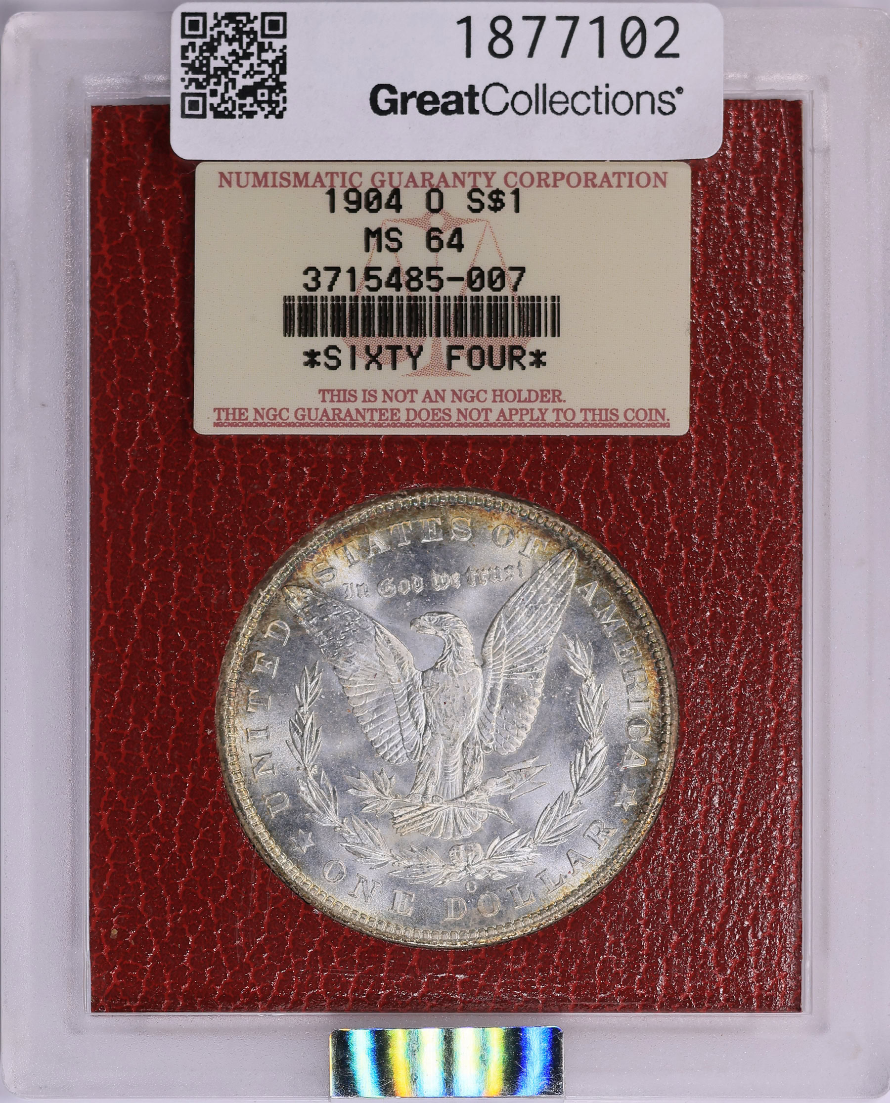 1904-O Morgan Silver Dollar Paramount Red Holder NGC MS-64 (Paramount ...