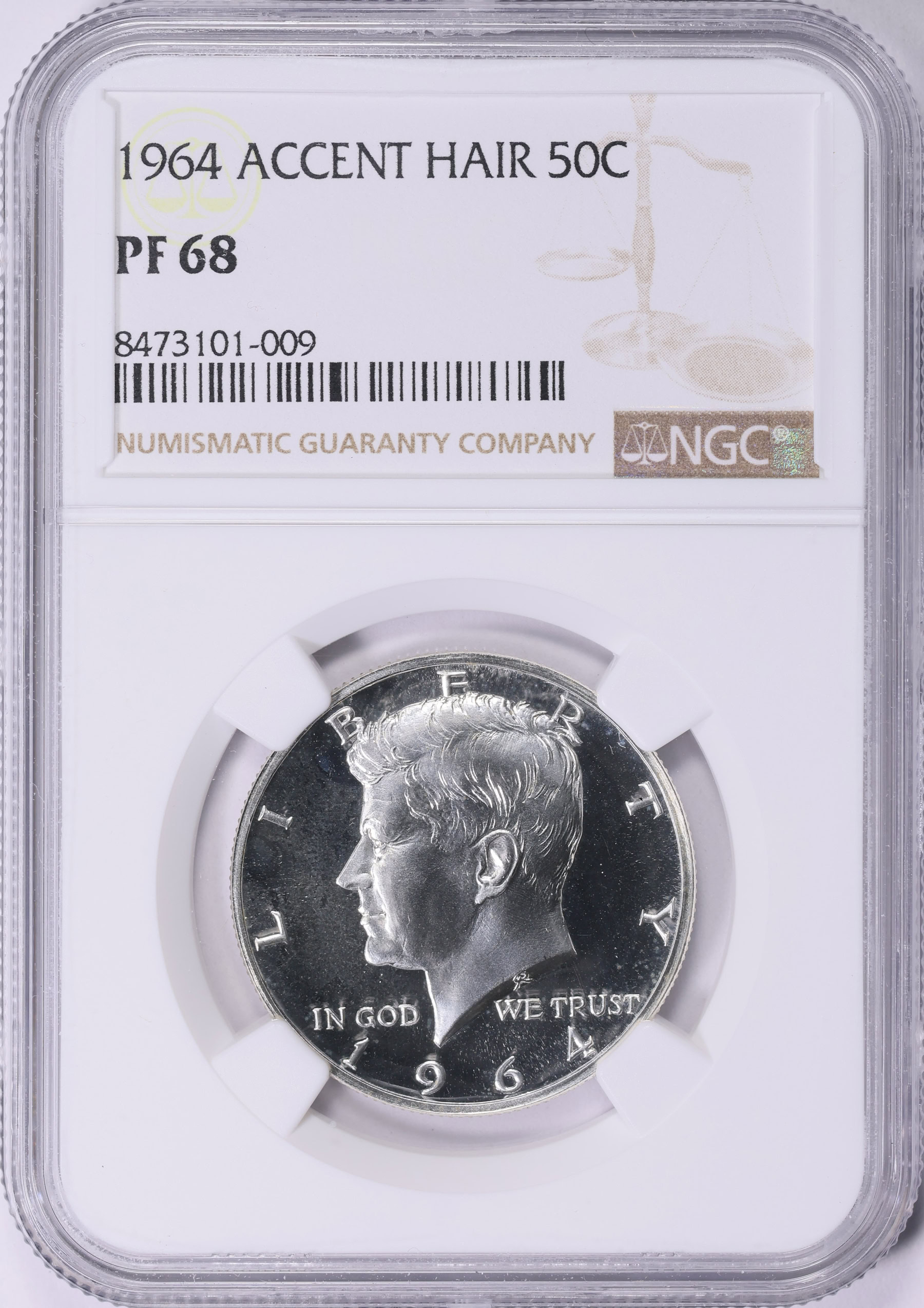 1964 Kennedy Half Dollar Accented Hair NGC Proof-68 (Item 1877119 ...