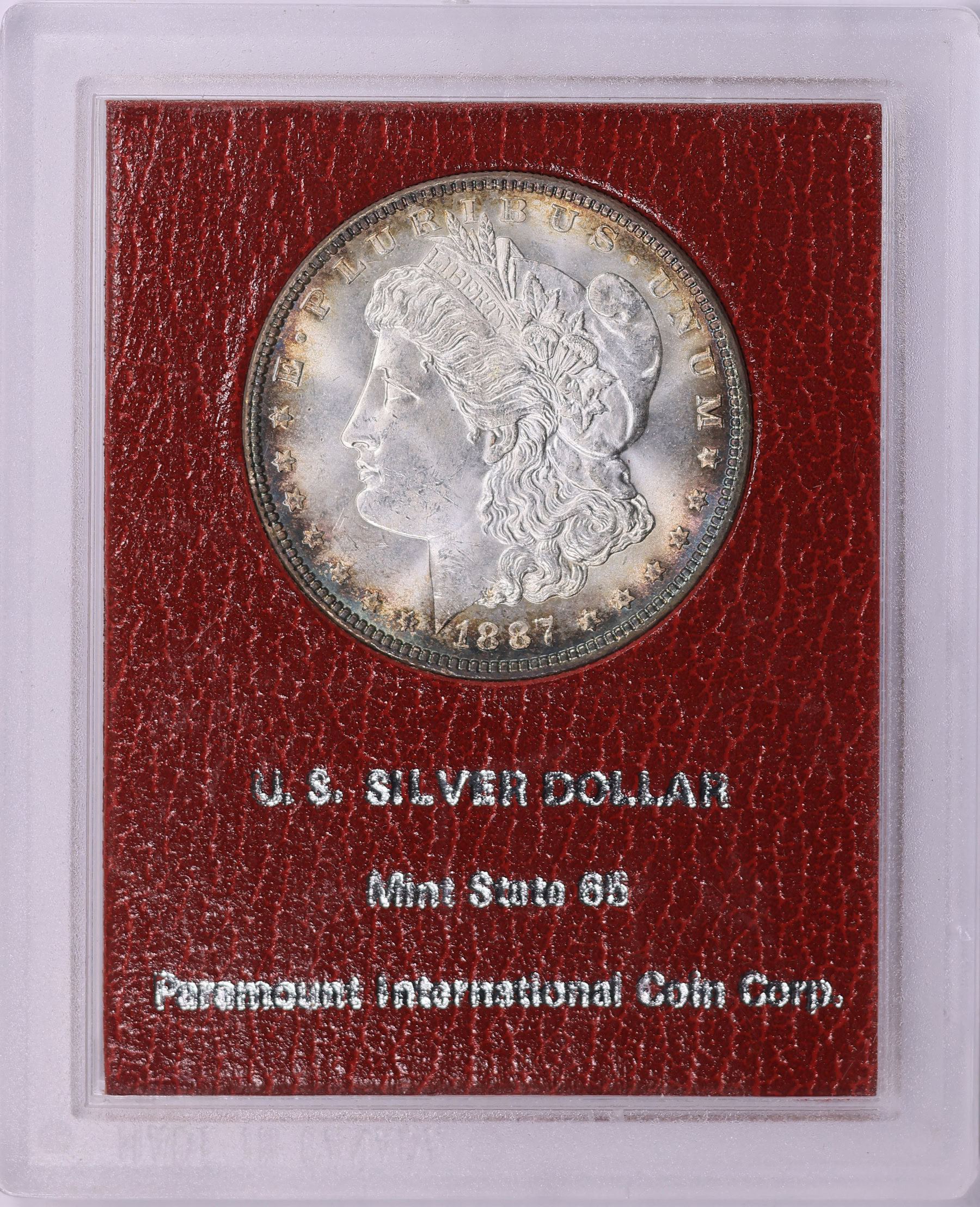 1887 Morgan Silver Dollar MS-65 (Paramount Red Holder) (Toned) | Cert # ...