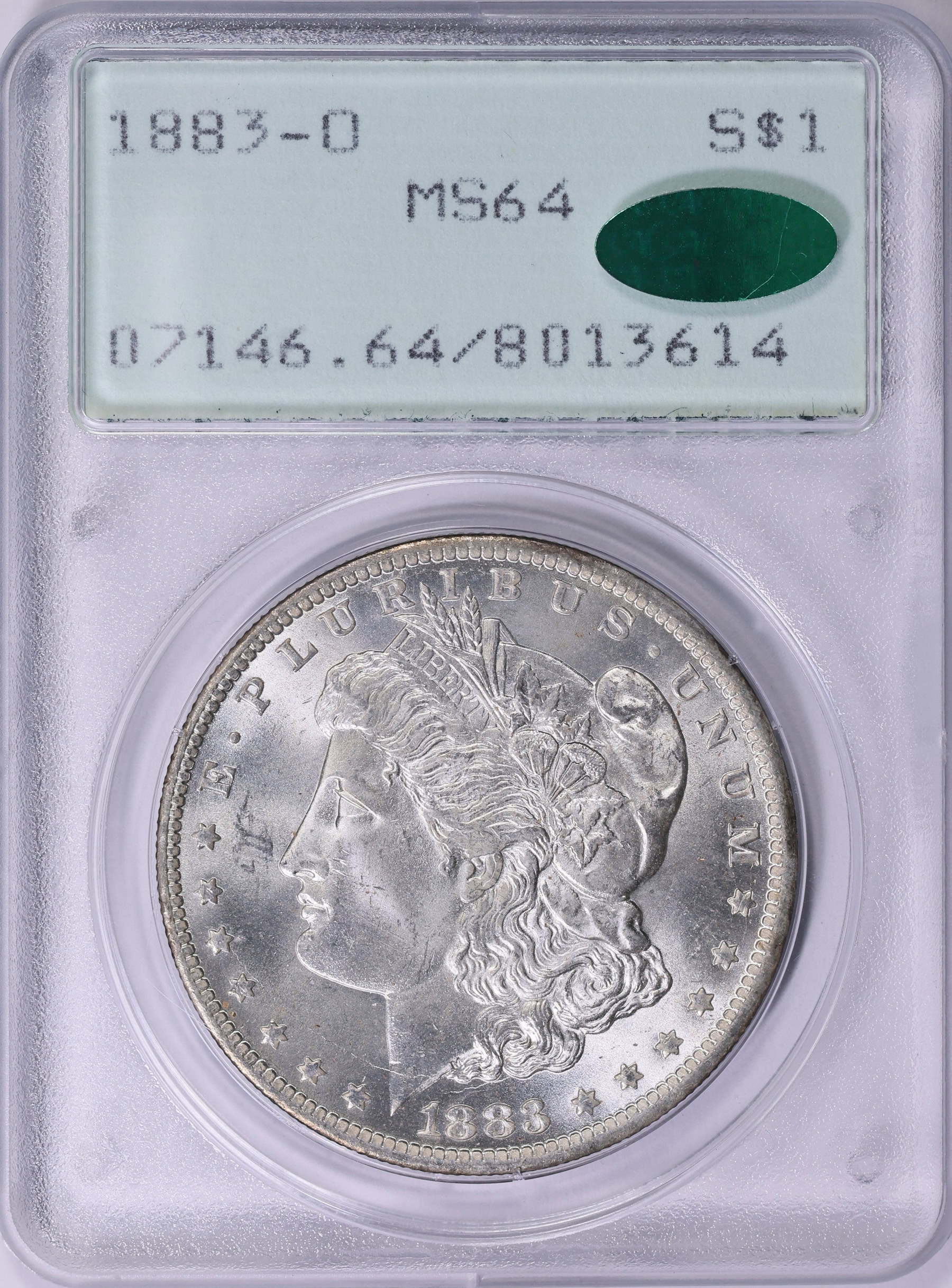 1883-O Morgan Silver Dollar PCGS MS-64 (CAC Green) OGH (1st Gen) (Item 1877175 ...