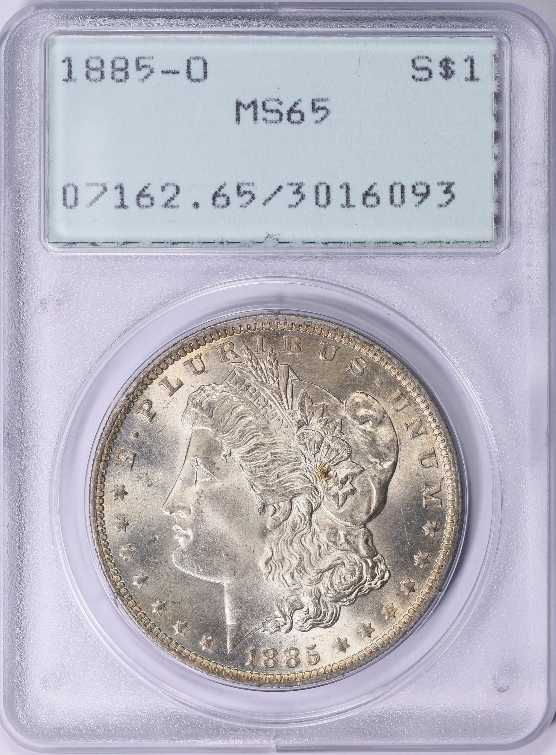 1885-O Morgan Silver Dollar PCGS MS-65 OGH (1st Gen) (Item 1877176) | GreatCollections Coin Auctions
