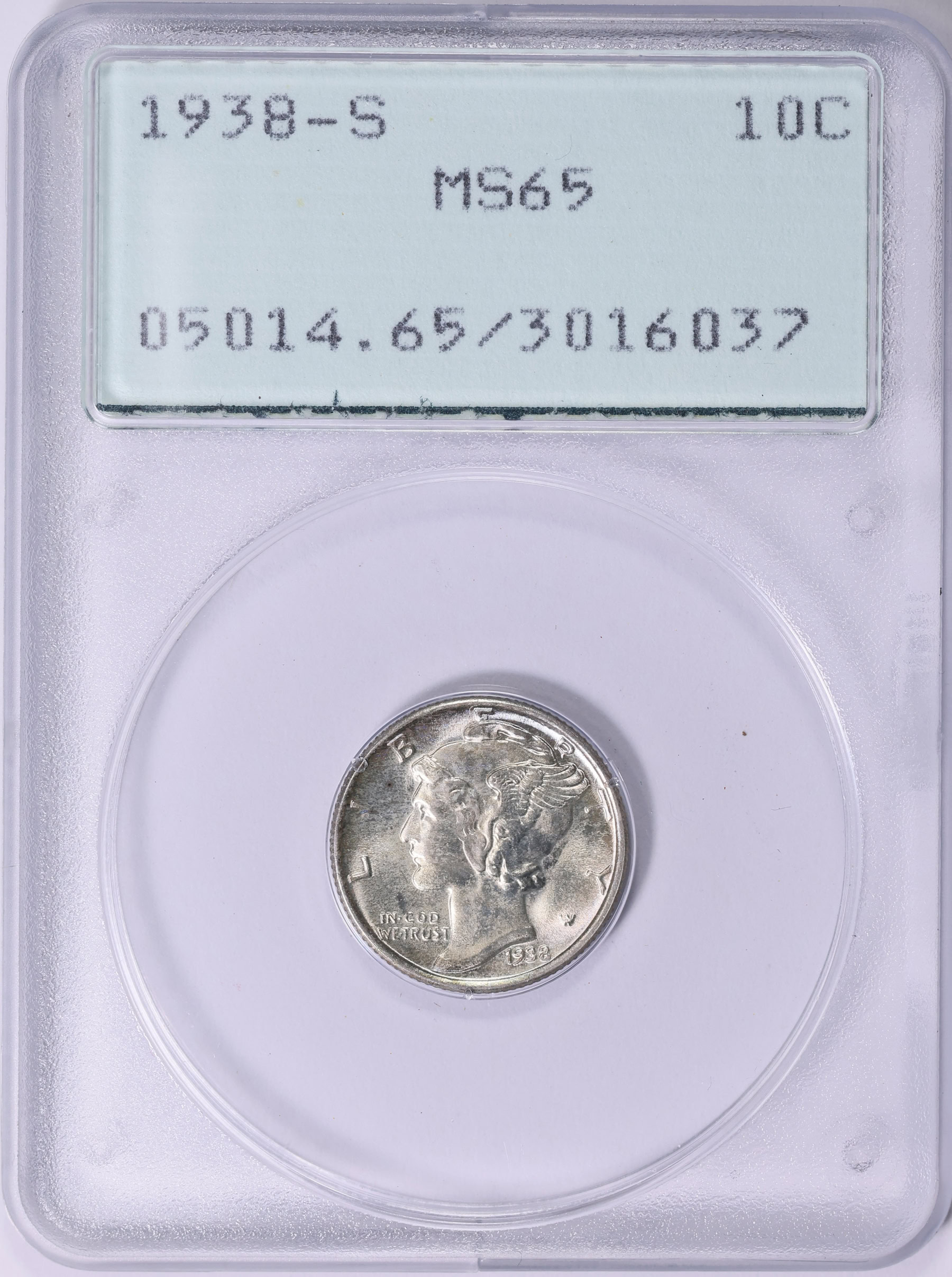 1938-S Mercury Dime PCGS MS-65 OGH (1st Gen) (Item 1877177) | GreatCollections Coin Auctions