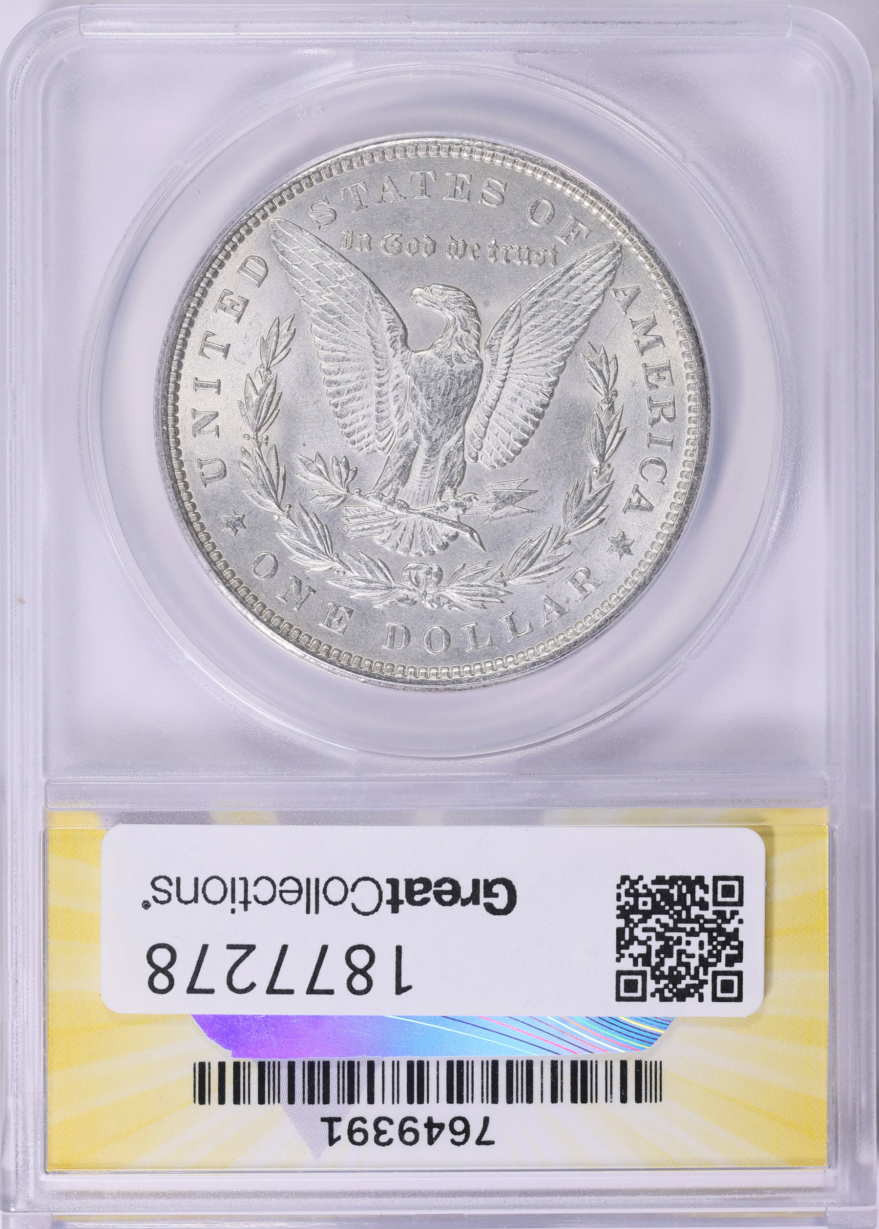 1890 Morgan Silver Dollar ANACS MS-62 (Item 1877278) | GreatCollections Coin Auctions