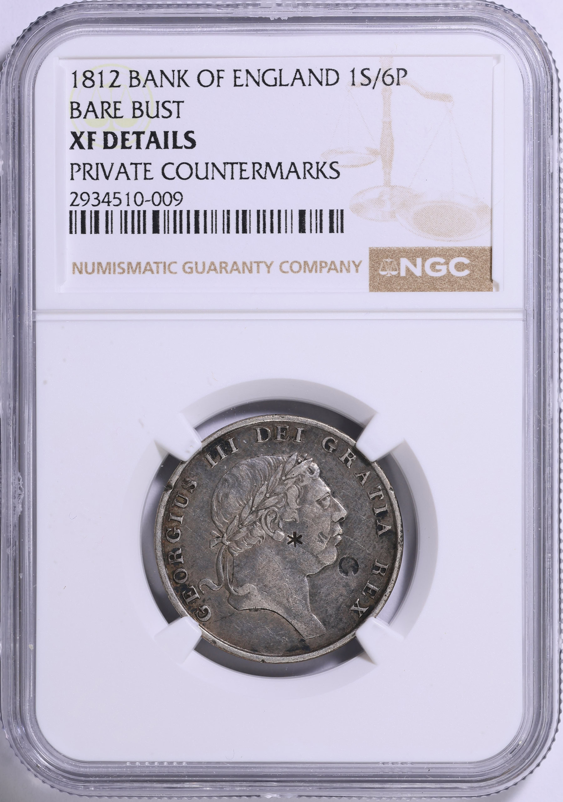 Great Britain 1812 Silver 1 Shilling 6 Pence Bank of England Token ...