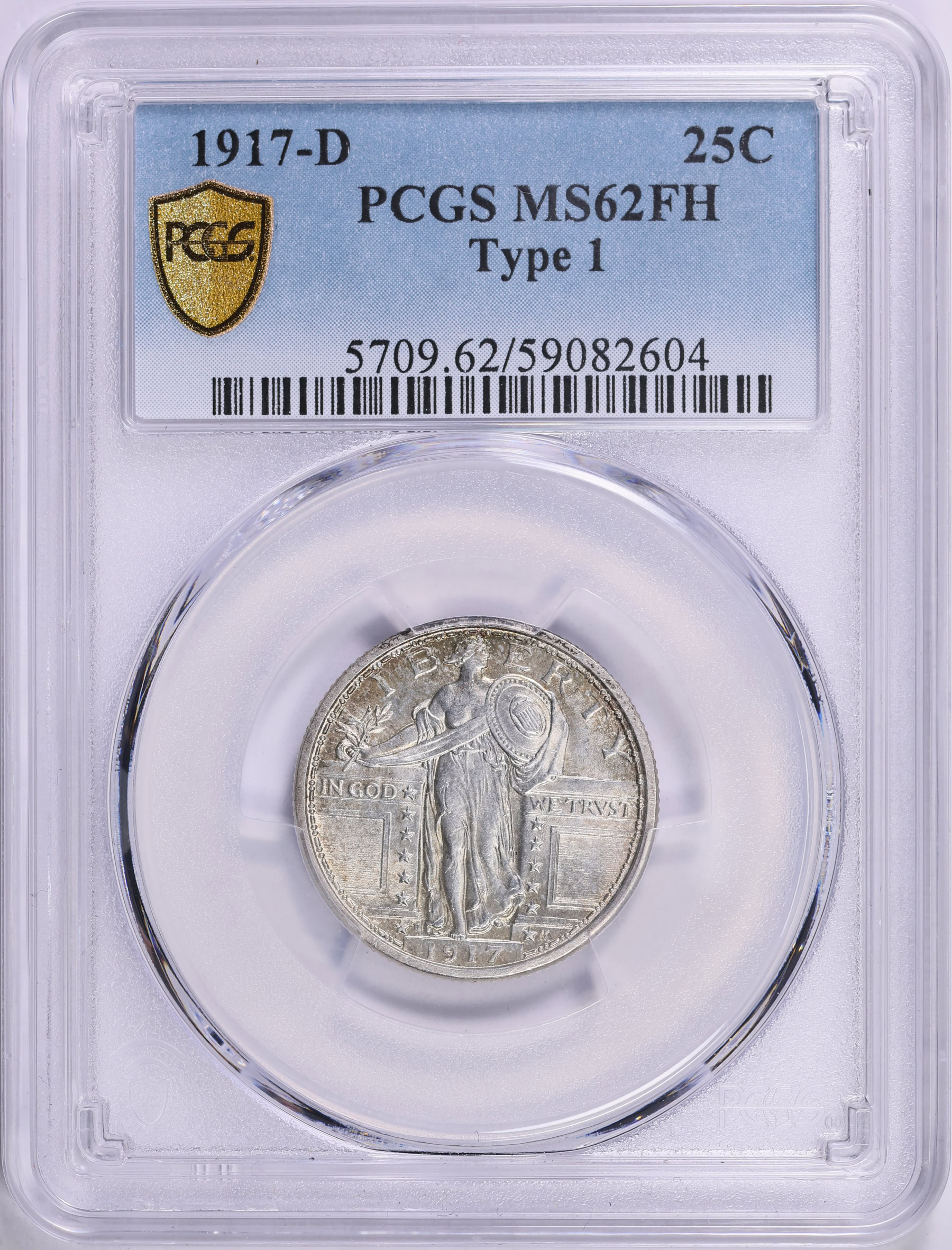 1917-D Standing Liberty Quarter Type 1 PCGS MS-62 FH (Toned) (Item 1877303) | GreatCollections ...