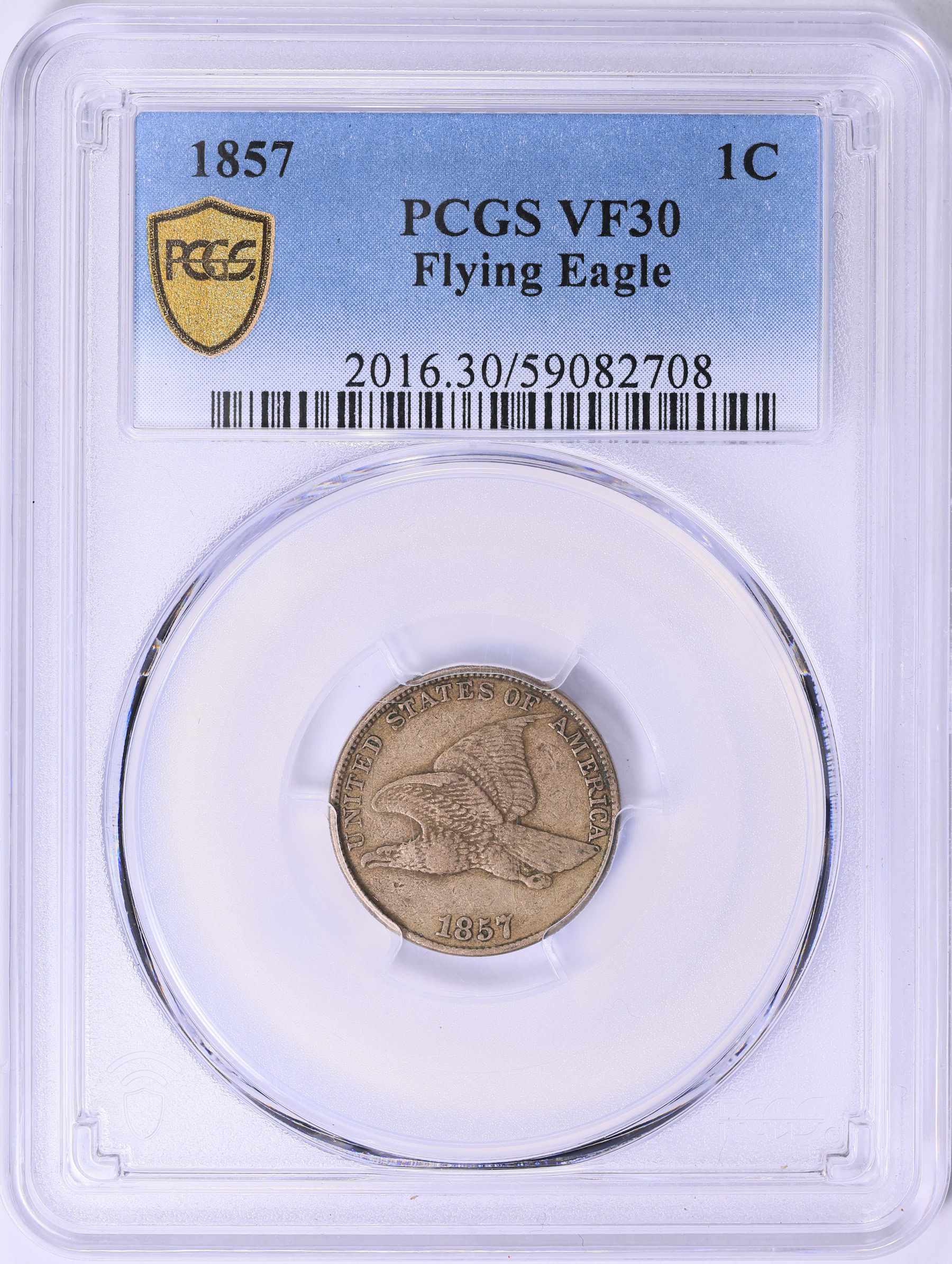 1857 Flying Eagle Cent PCGS VF-30 (Item 1877308) | GreatCollections Coin Auctions