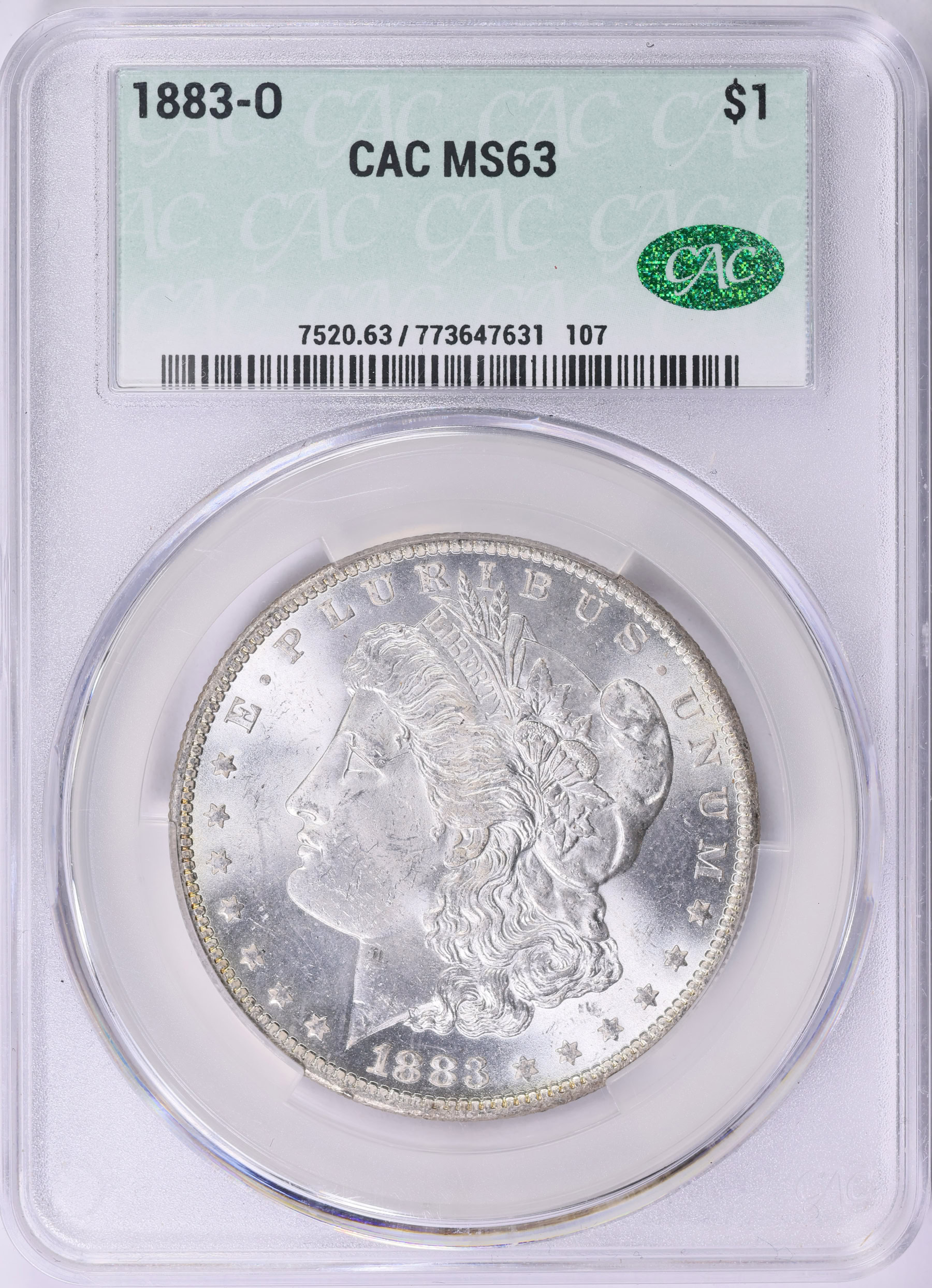 1883-O Morgan Silver Dollar CACG MS-63 (Item 1877311) | GreatCollections Coin Auctions