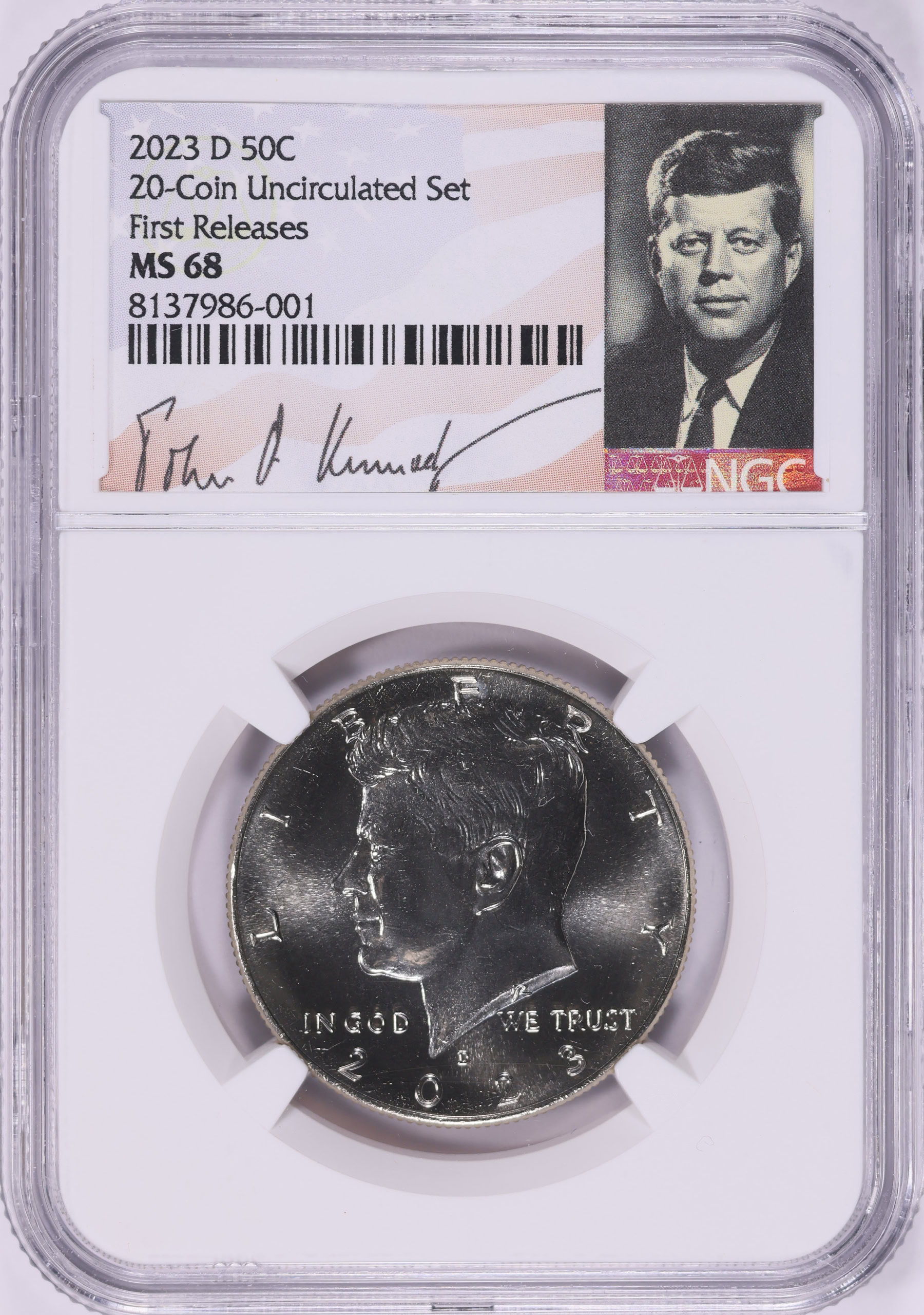 2023-D Kennedy Half Dollar First Releases NGC MS-68 (Kennedy Label ...