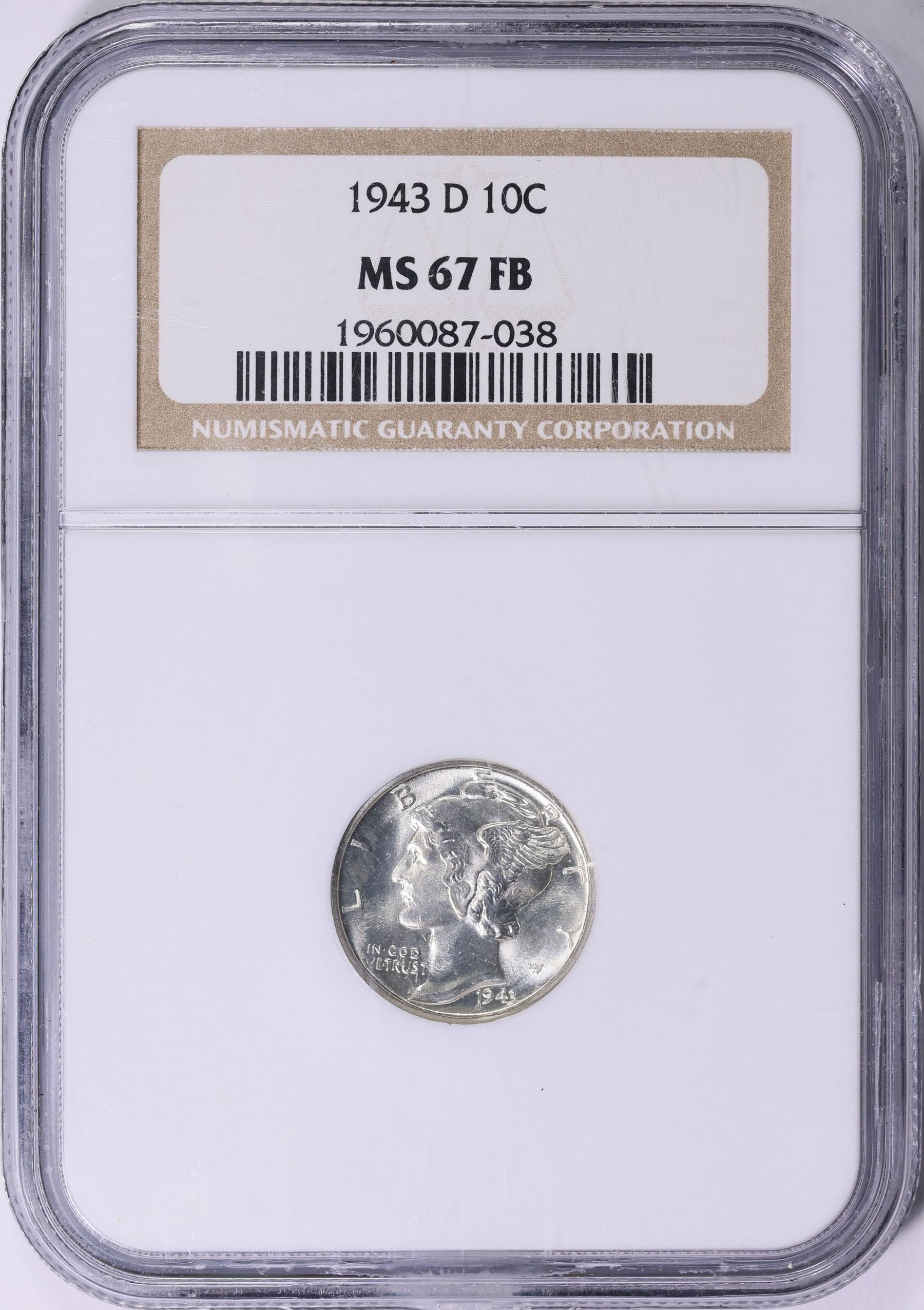 1943-D Mercury Dime NGC MS-67 FB (Item 1877774) | GreatCollections Coin Auctions