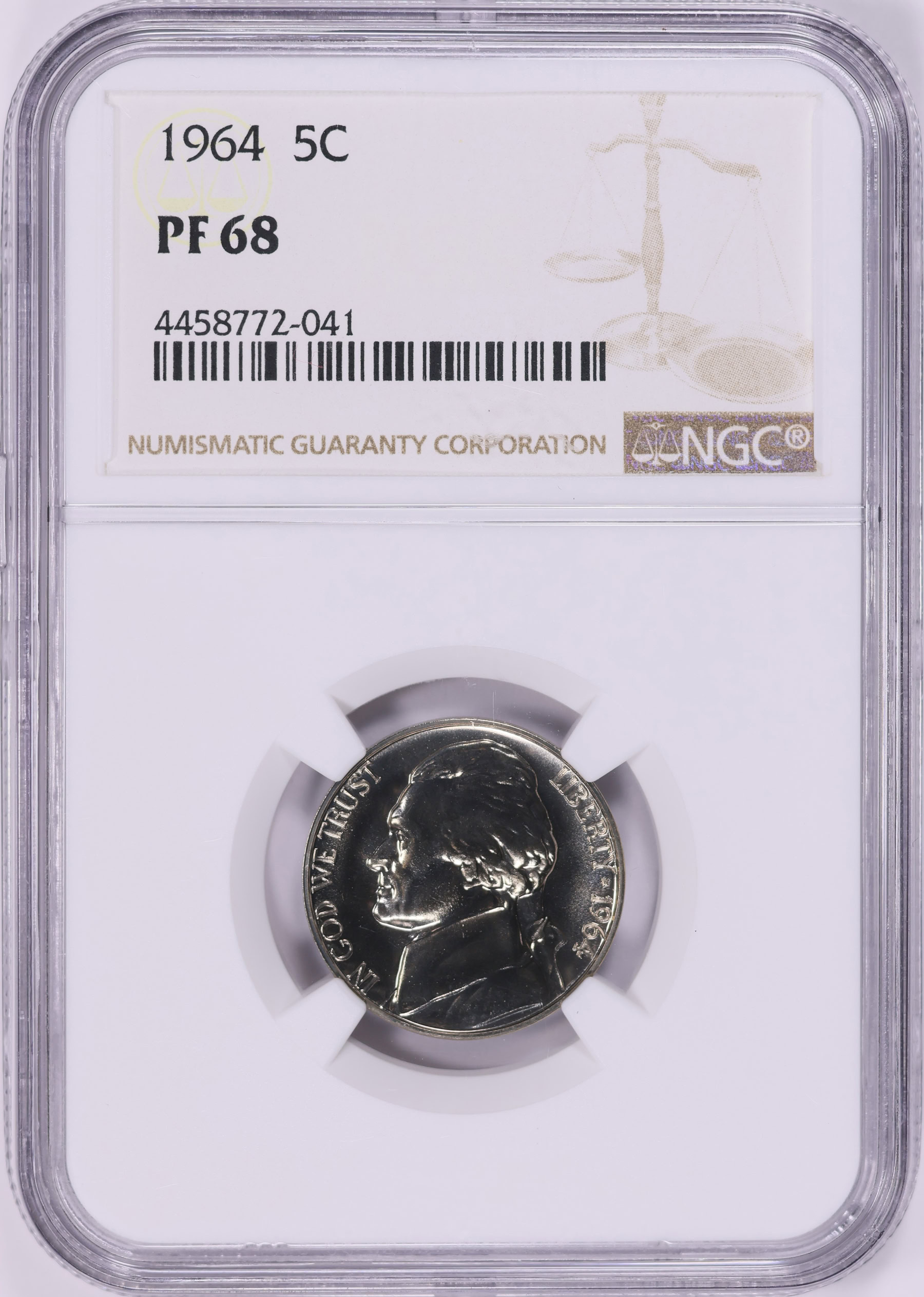 1964 Jefferson Nickel NGC Proof-68 (Item 1877807) | GreatCollections ...