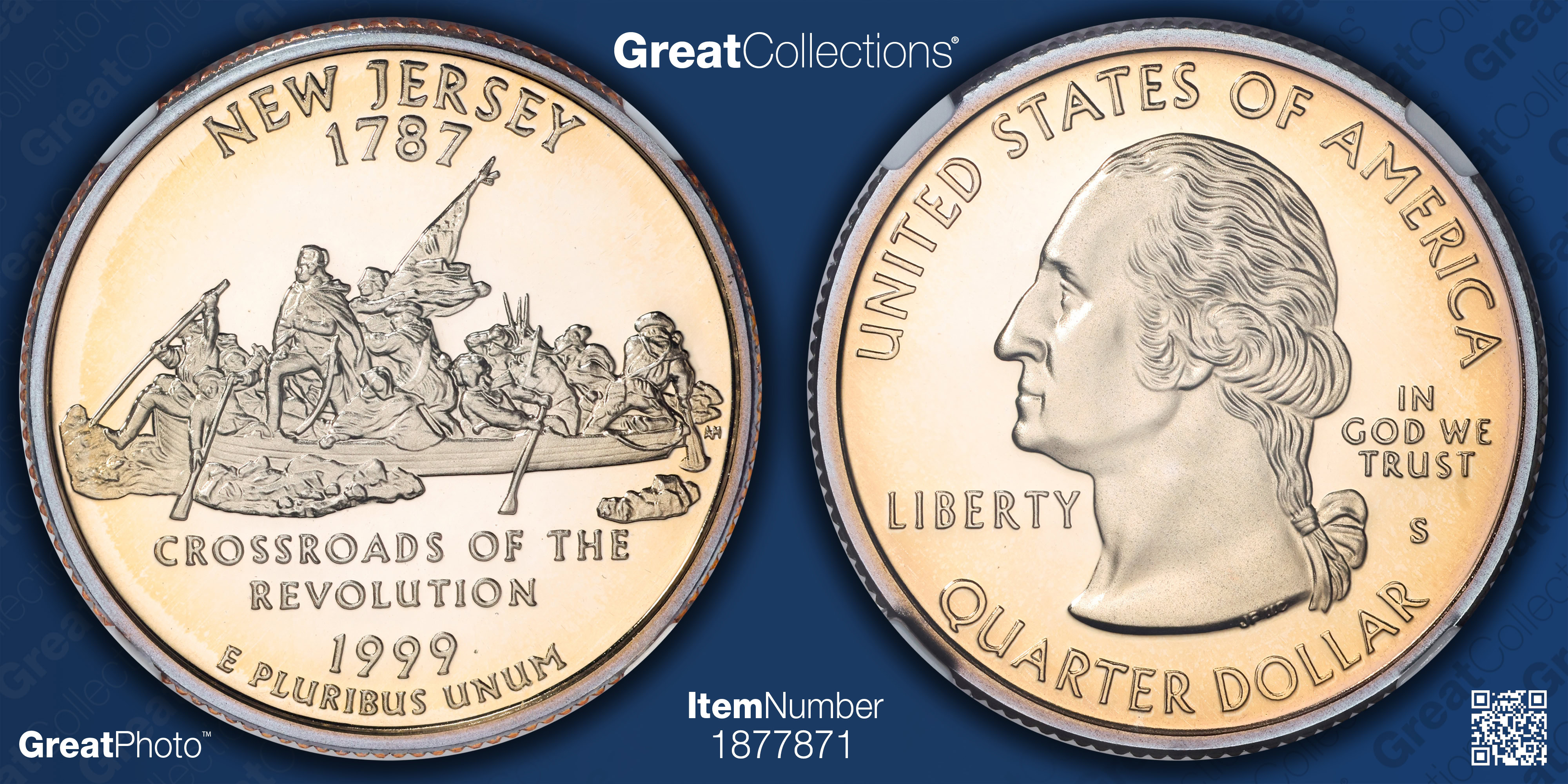 1999-S State Quarter New Jersey NGC Proof-69 (U.S. Map Label) (Item ...