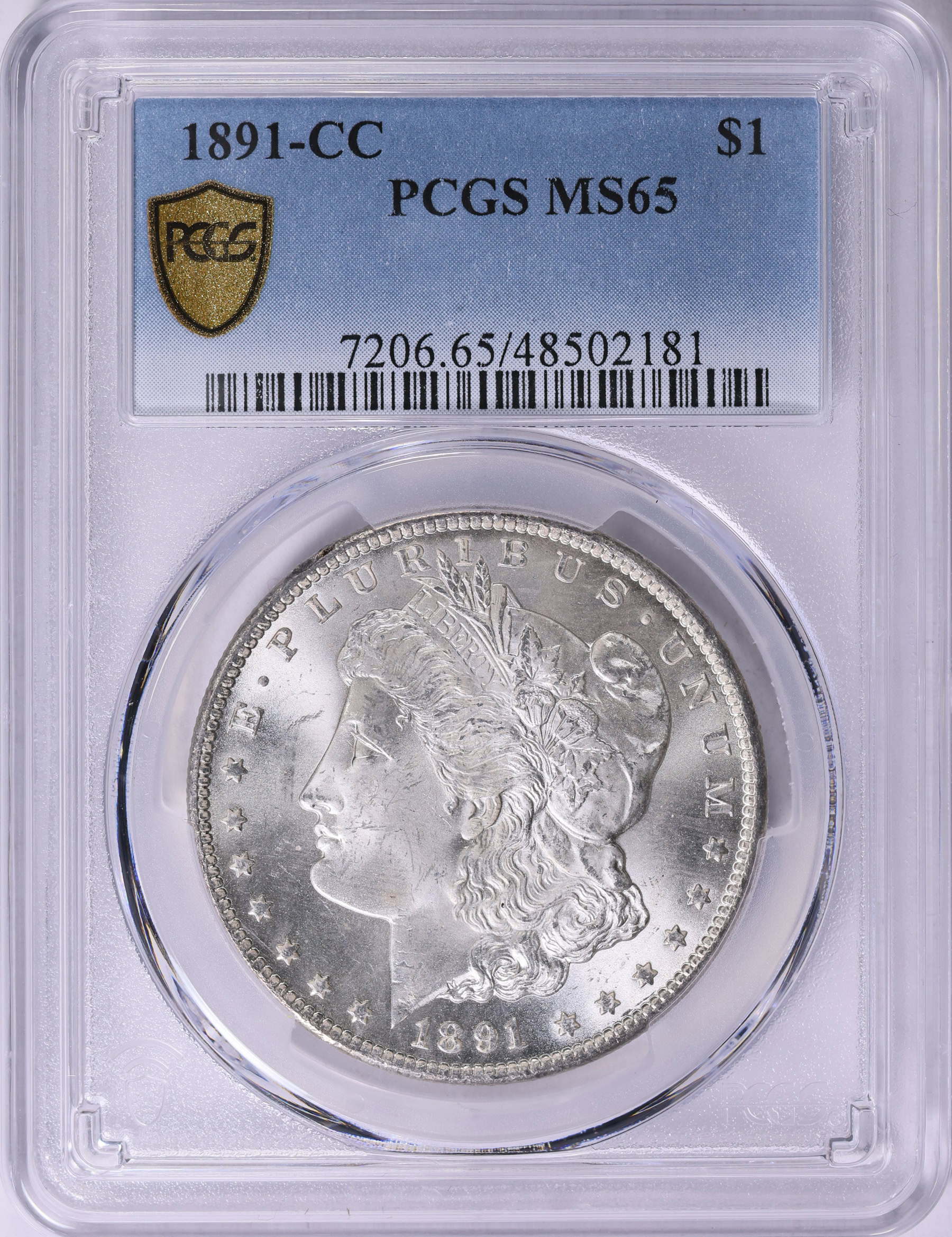 1891-CC Morgan Silver Dollar PCGS MS-65 (Item 1877919) | GreatCollections Coin Auctions