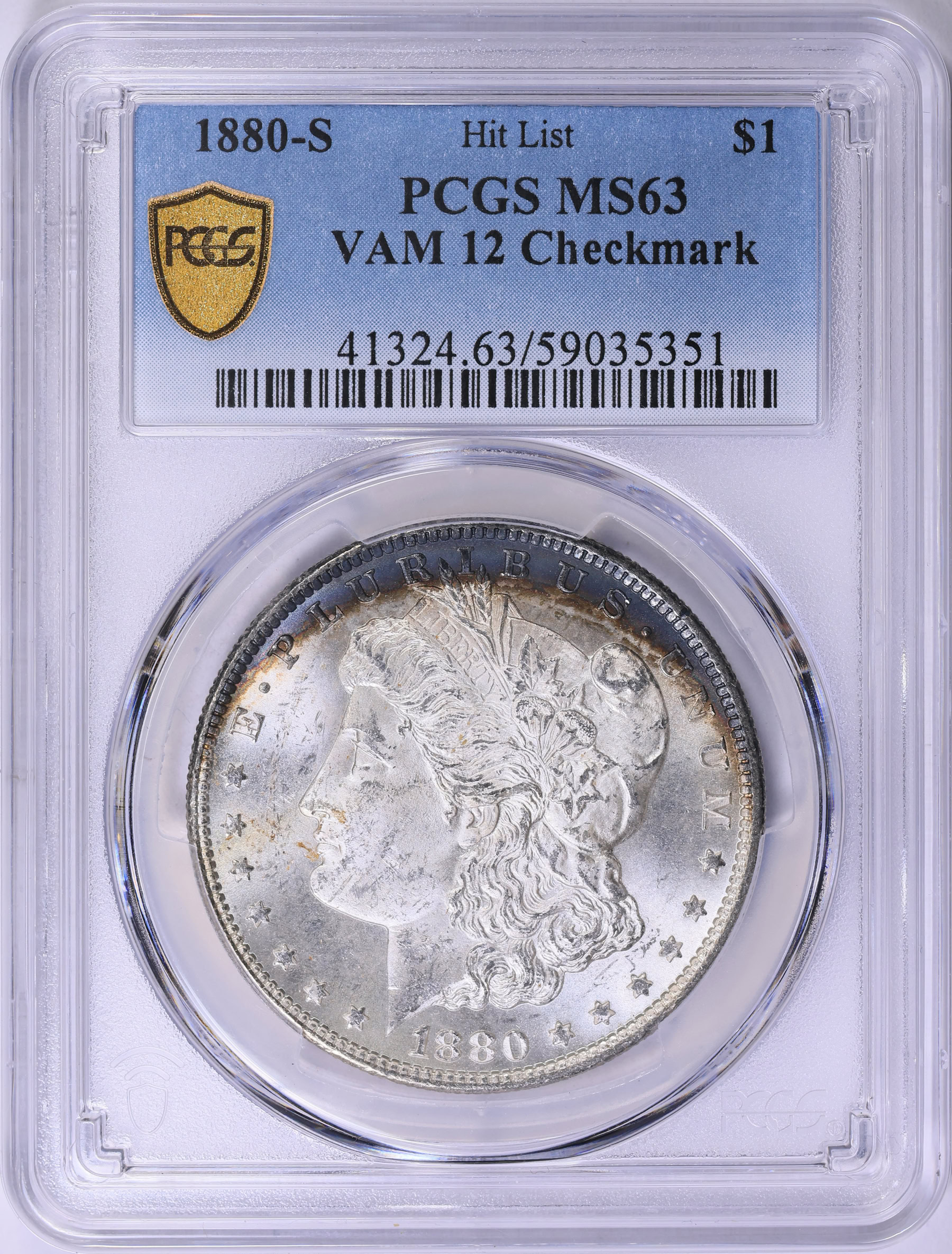 1880-S Morgan Silver Dollar Checkmark VAM-12 Hit List PCGS MS-63 (Toned ...