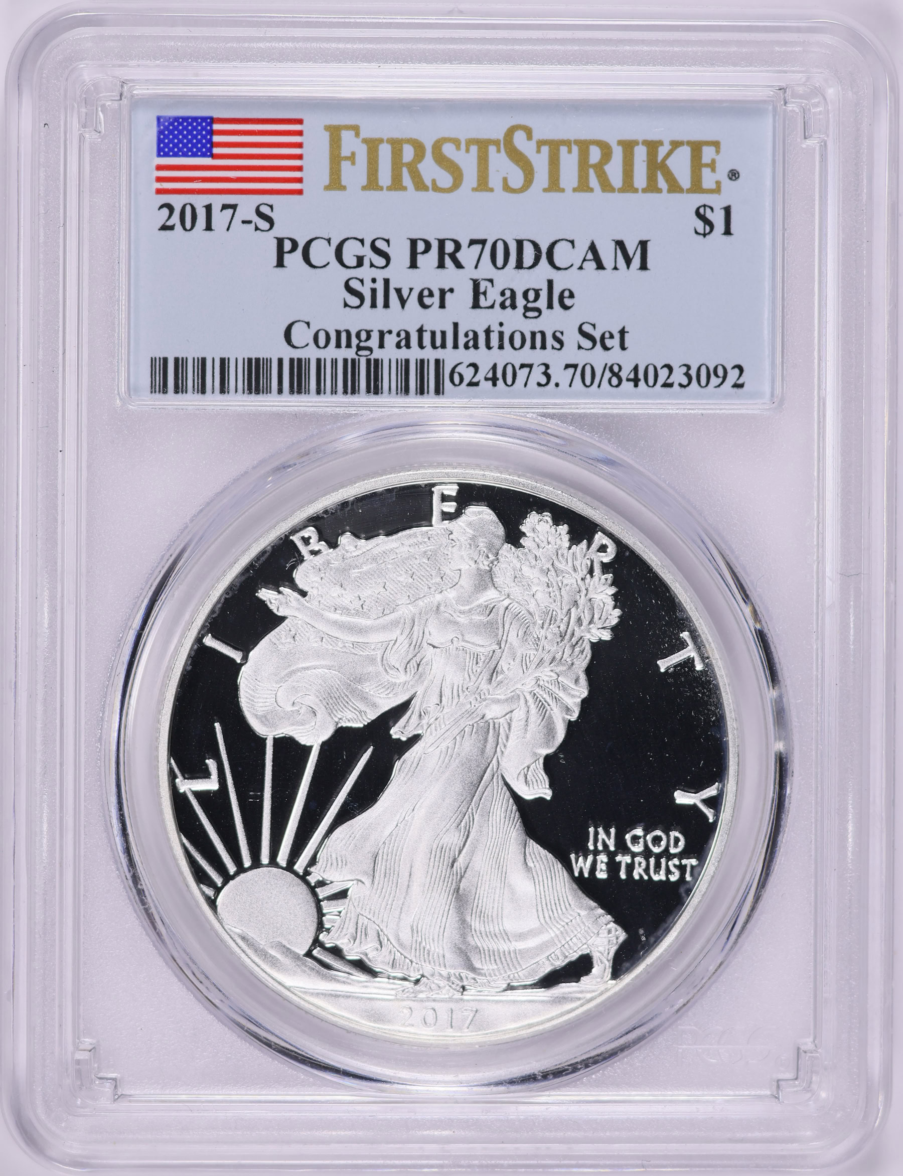 2017-S $1 Silver Eagle First Strike From the Congratulations Set PCGS Proof-70 DCAM (Item ...