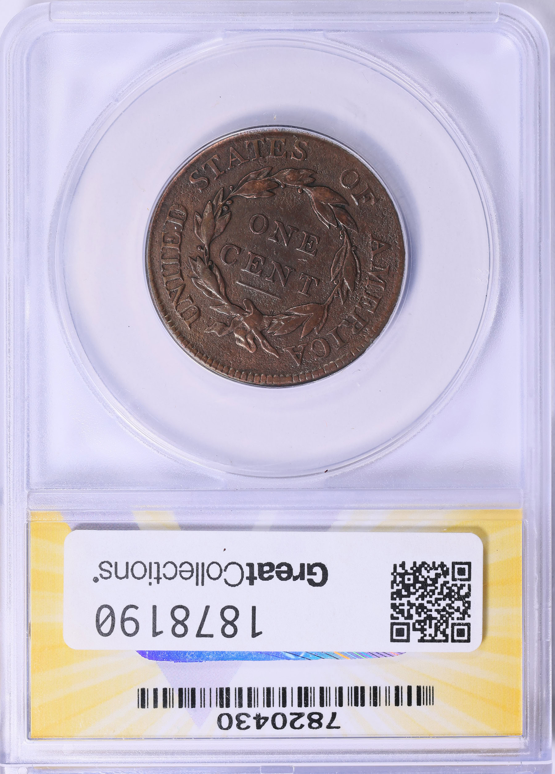 1812 Classic Cent Large Date Sheldon 289 ANACS F-12 Details (Item ...