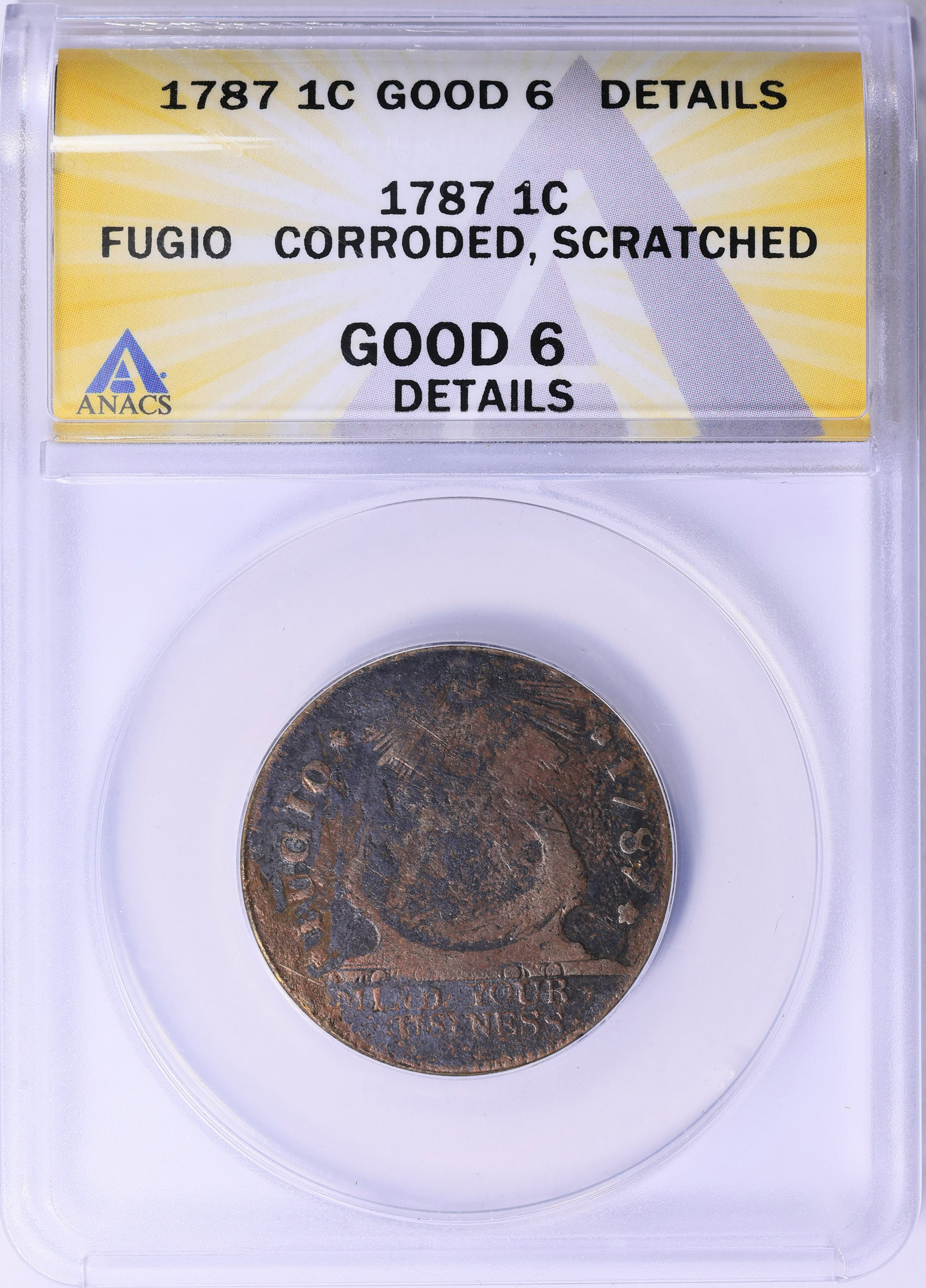 1787 Fugio Cent ANACS G-06 Details | ANACS Cert #7713266 ...