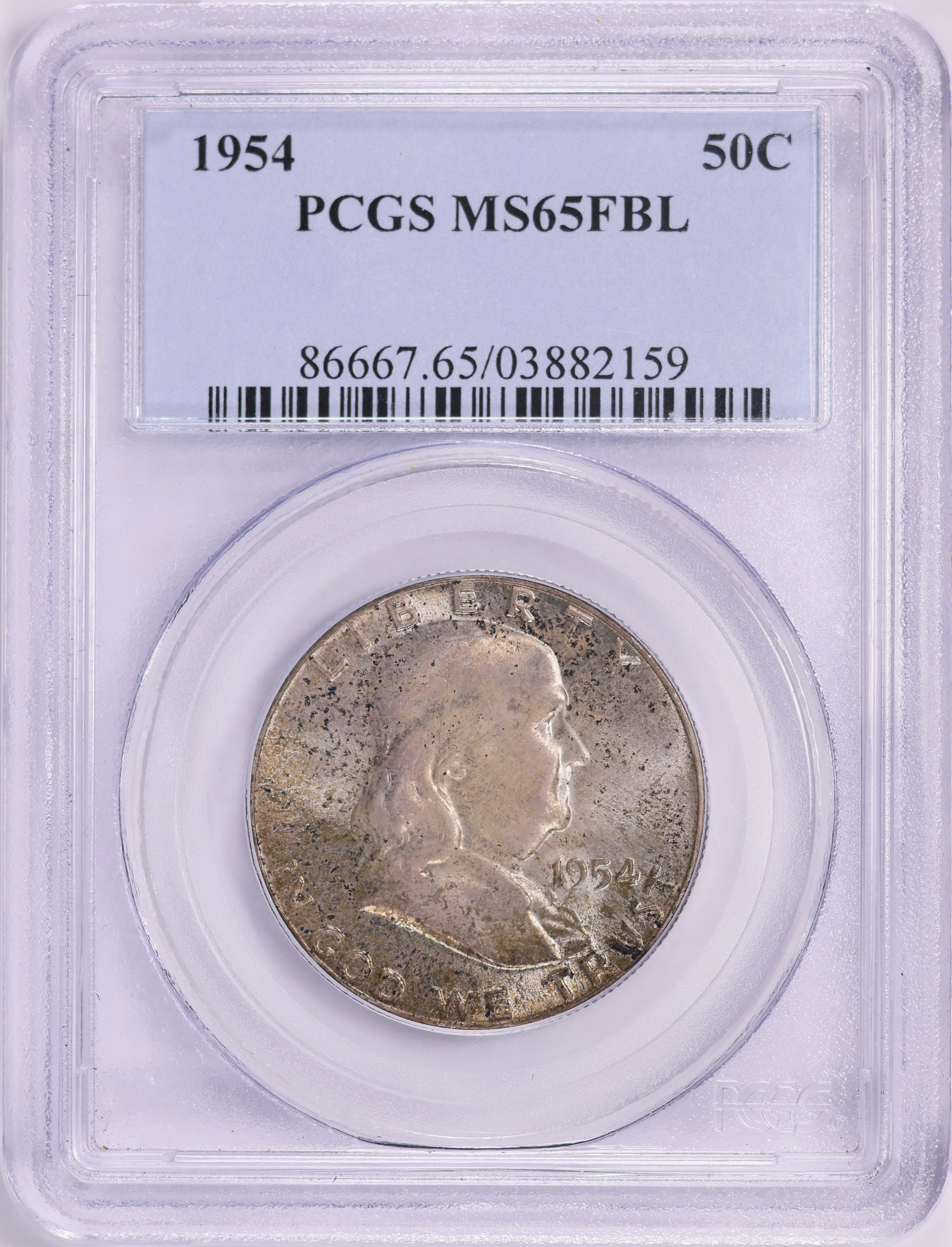 1954 Franklin Half Dollar PCGS MS-65 FBL (Toned) (Item 1878258 ...