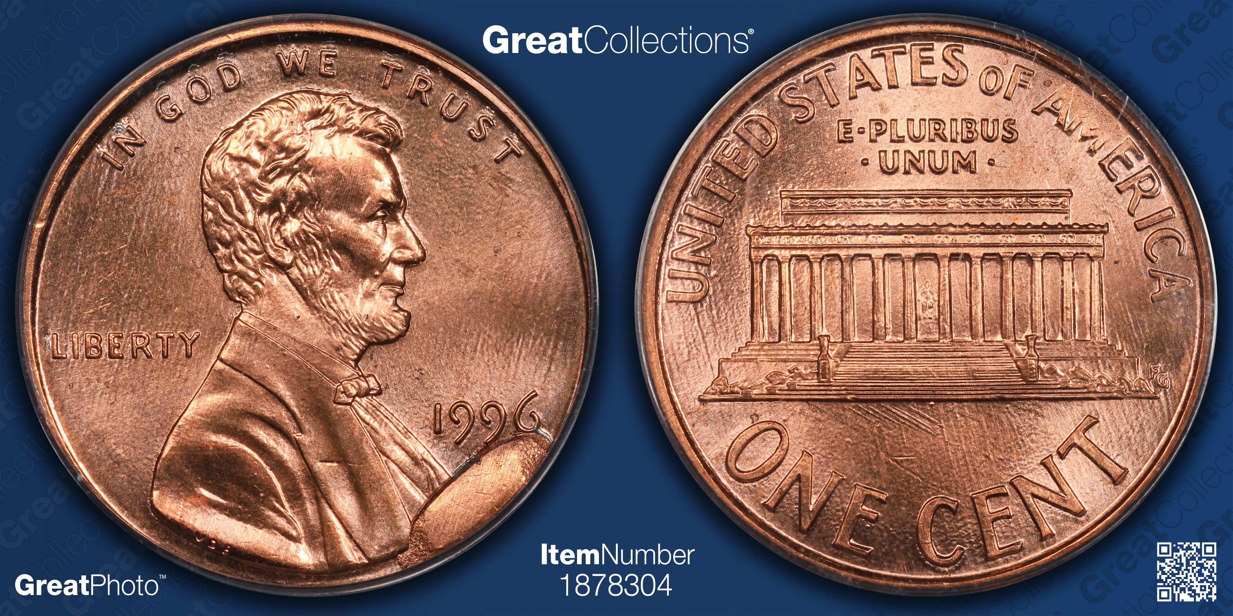 Mint Error 1996 Lincoln Cent Major Die Break ANACS MS-66 RD | ANACS ...
