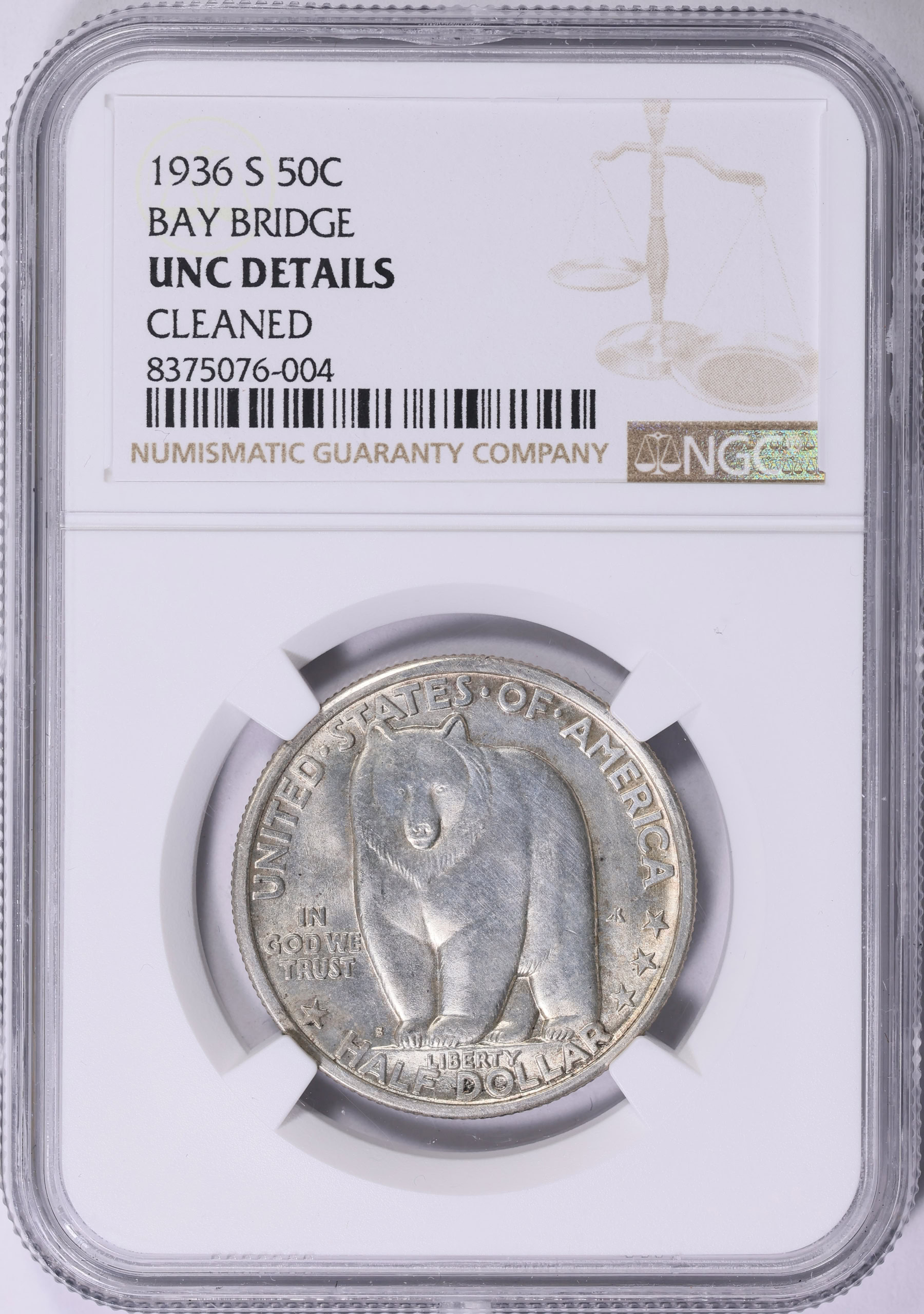 1936-S San-Francisco-Oakland Bay Bridge Opening Half Dollar NGC Unc ...