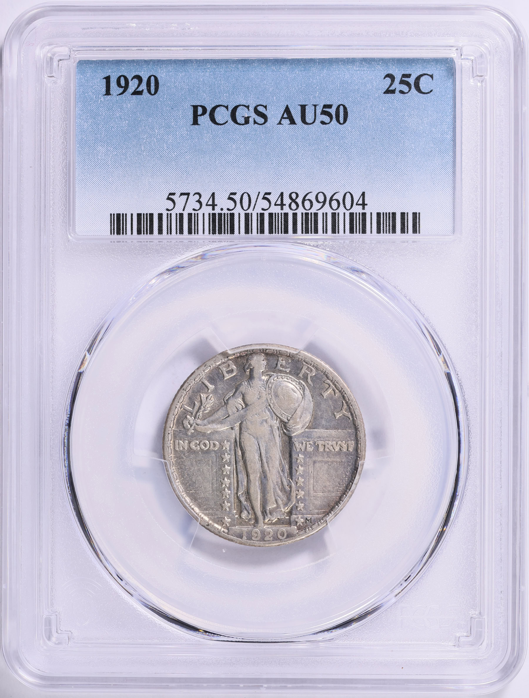1920 Standing Liberty Quarter PCGS AU-50 (Item 1878688 ...