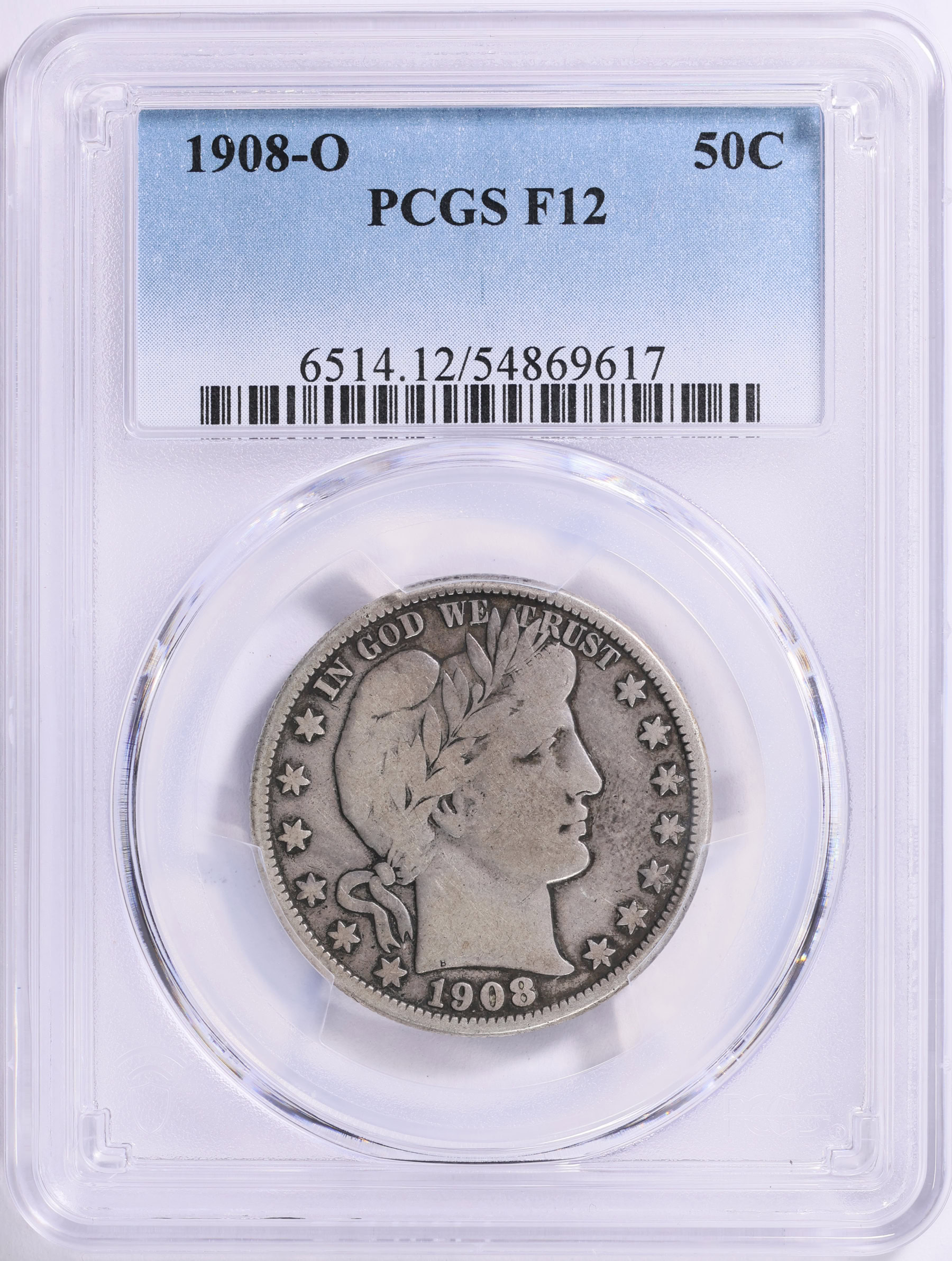 1908-O Barber Half Dollar PCGS F-12 (Item 1878721) | GreatCollections ...