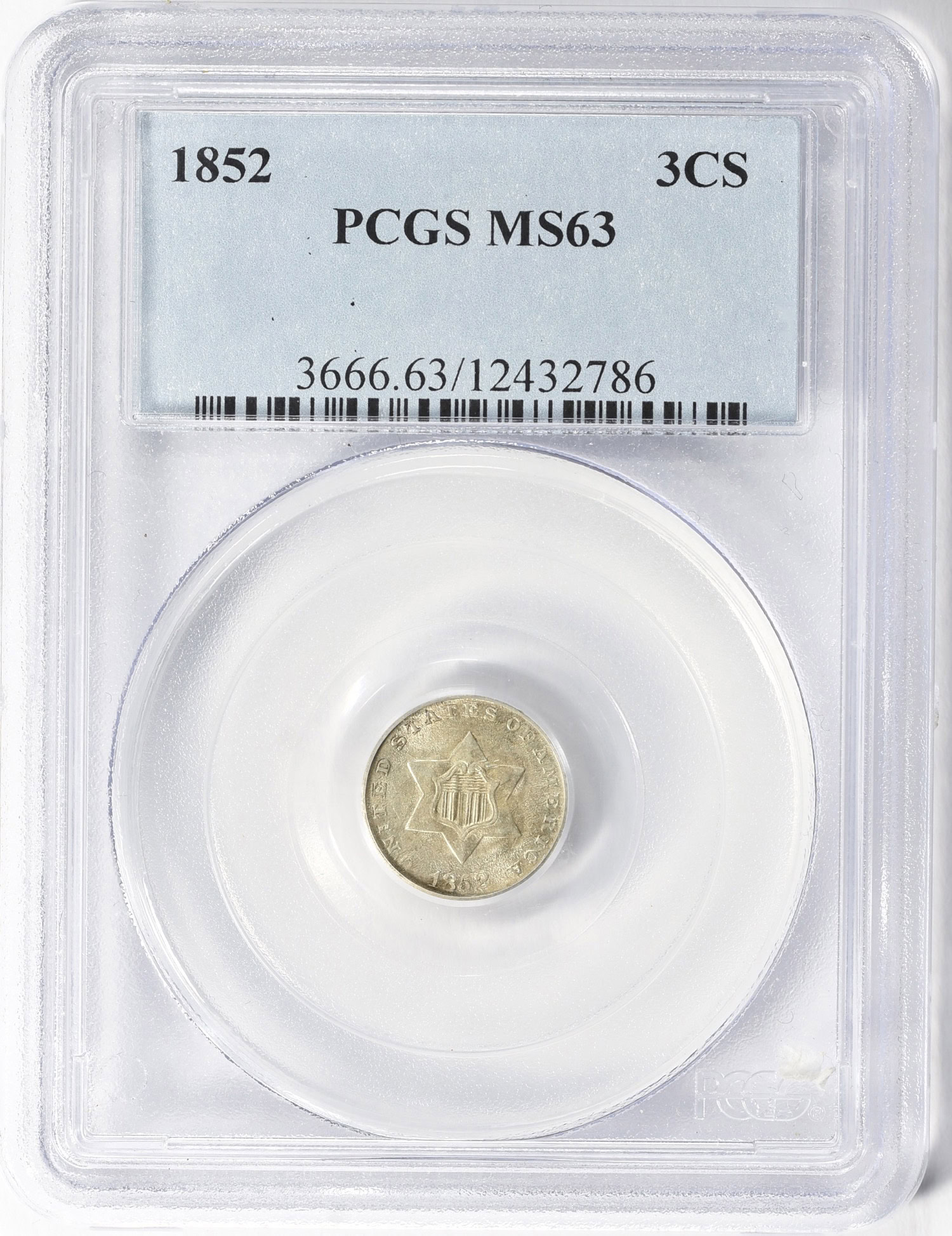 1852 Silver Three-Cent Piece PCGS MS-63 (Item 1878772 ...